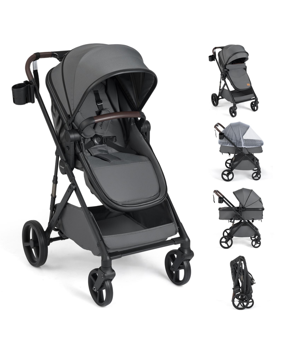 Click here for Gymax Baby 2 in 1 Stroller with Bassinet Mode with... prices