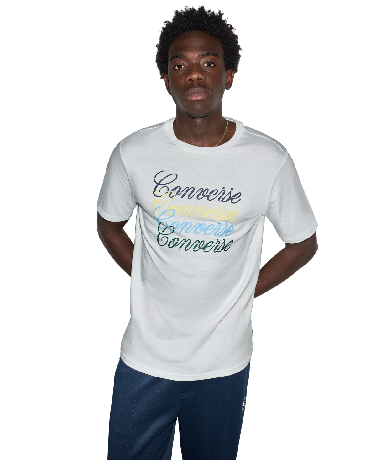 Click here for Converse Mens Scripted Echo Regular-Fit T-Shirt -... prices