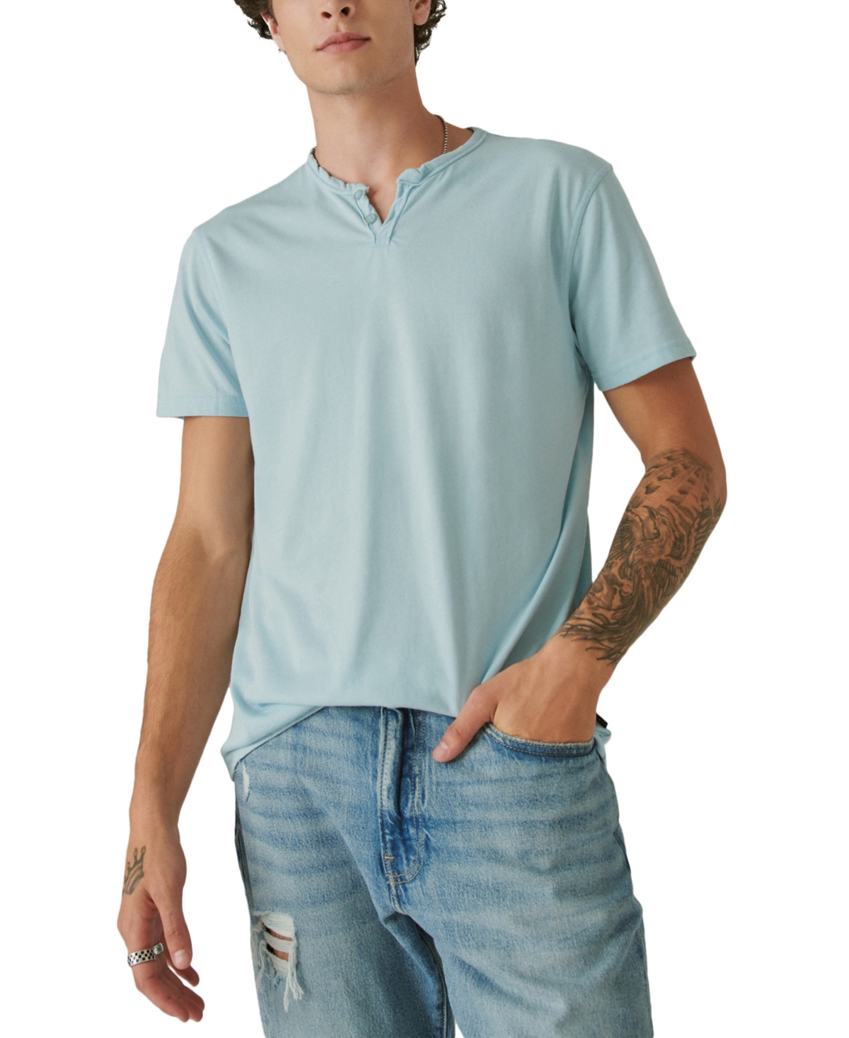 Click here for Lucky Brand Mens Venice Burnout Notch Short Sleeve... prices