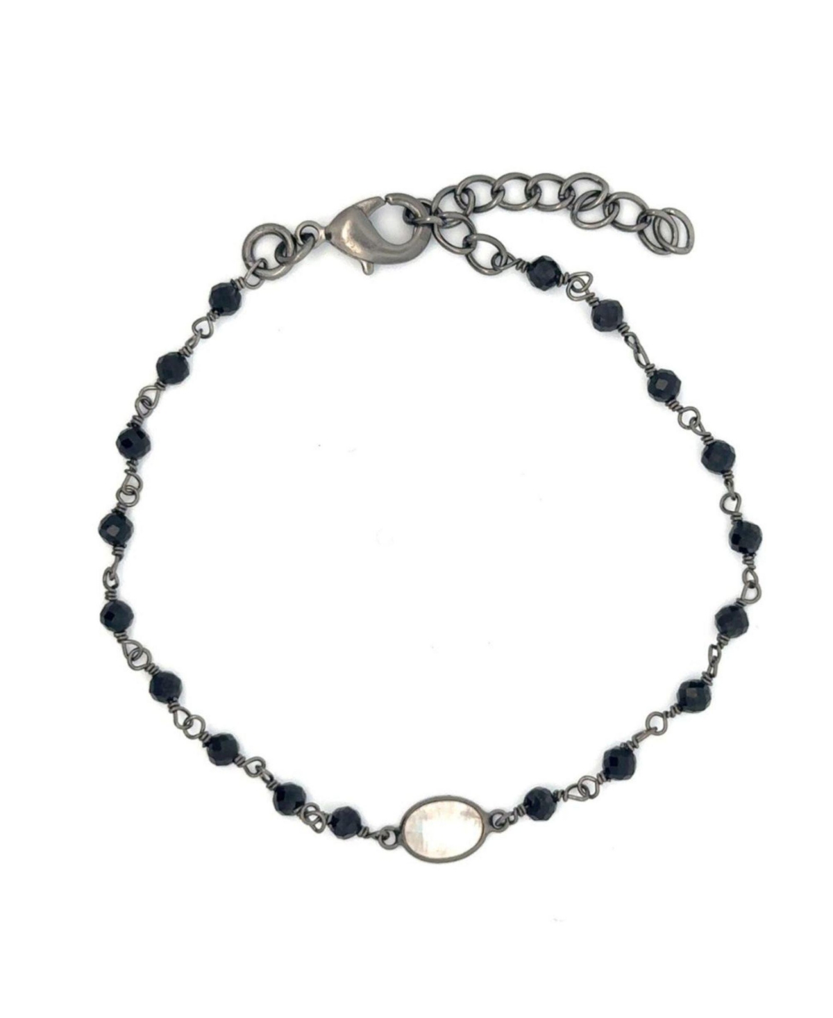 Click here for Adornia Fine Moonstone and Black Spinel Rosary Bra... prices