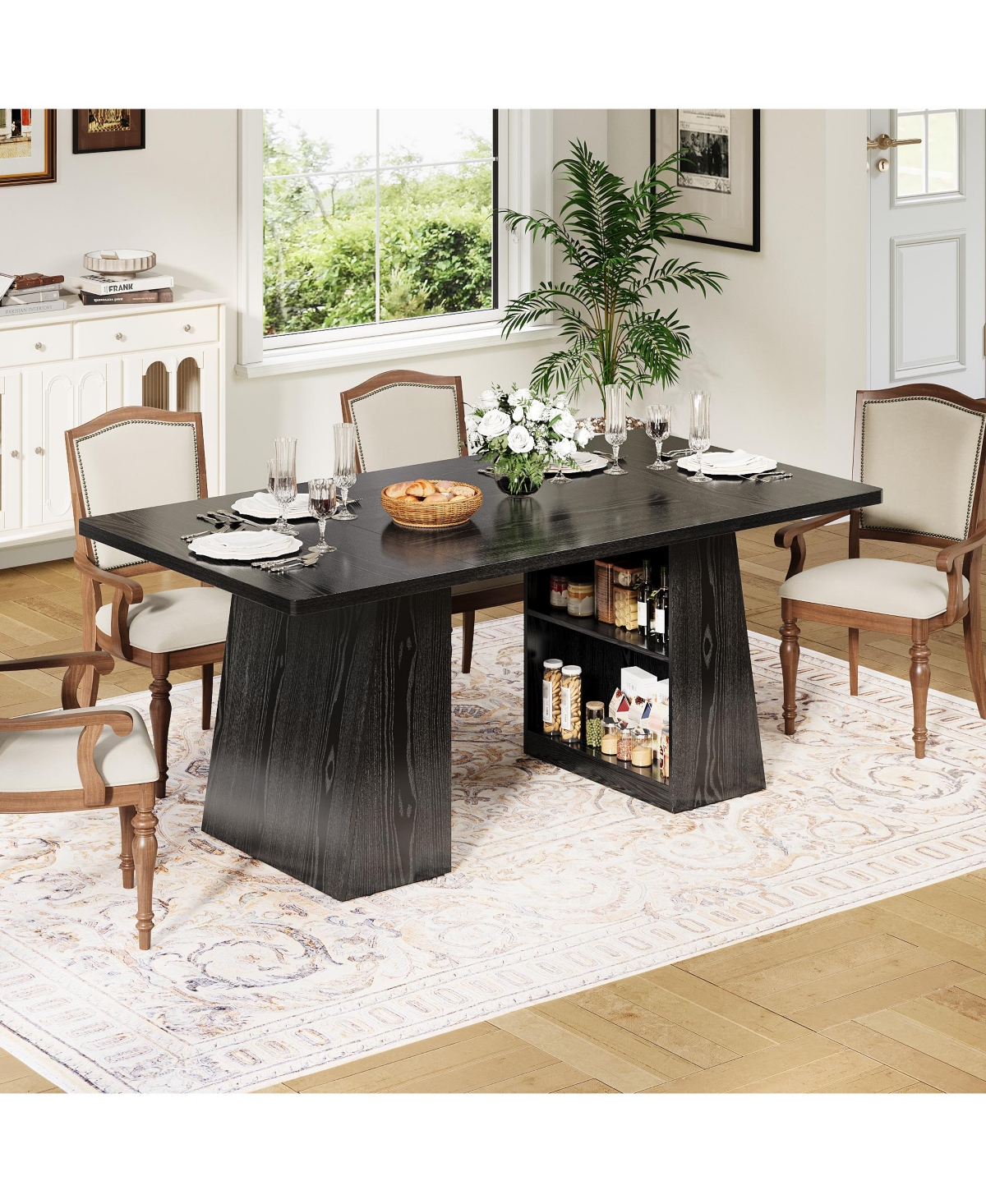 Click here for homfan Modern Dining Table  Rectangular Wooden Kit... prices