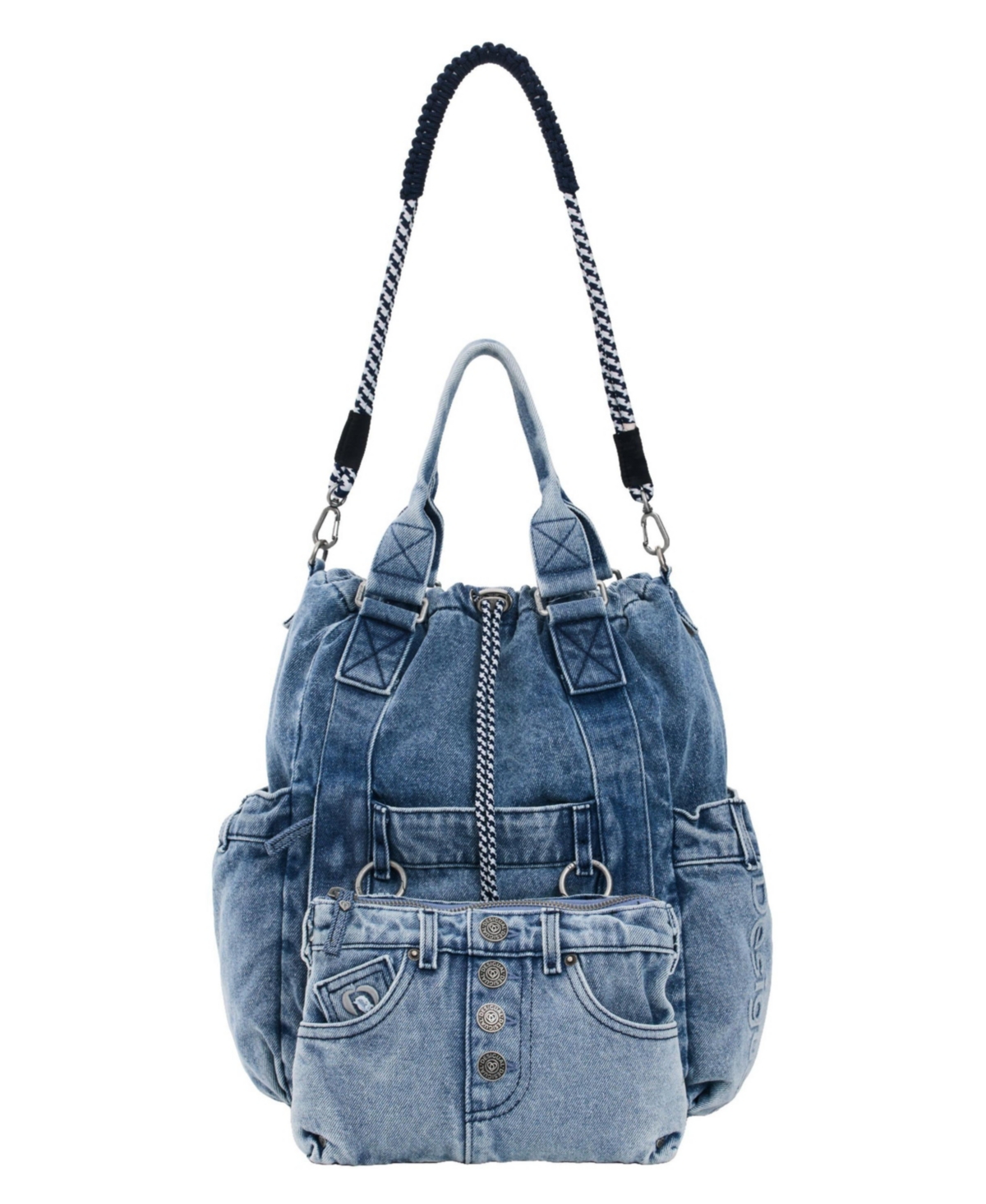 Click here for Desigual Womens Large denim backpack - Light blue prices