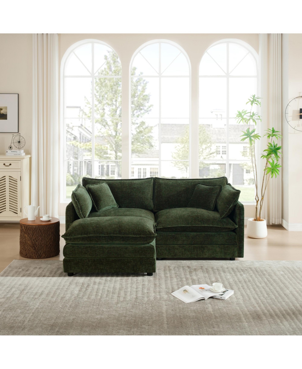 Click here for Boyel Living Chenille Two-Seater Sofa with 1 Footr... prices