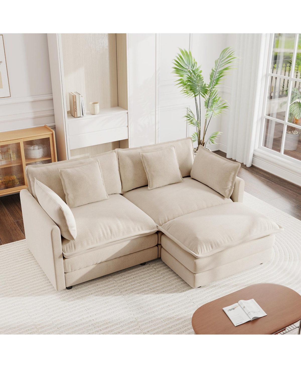 Click here for Boyel Living Chenille Two-Seater Sofa with 1 Footr... prices