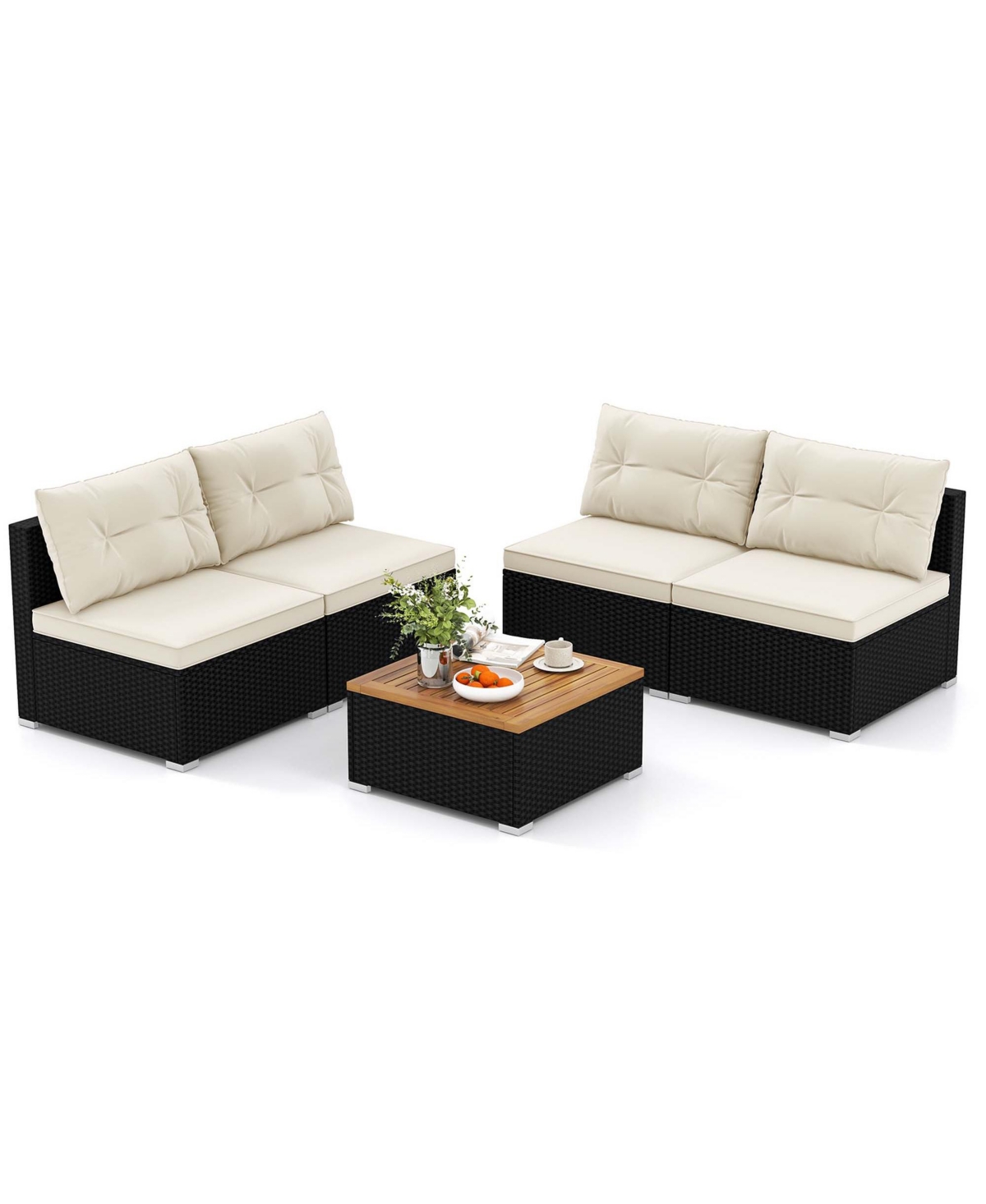 Click here for Costway 5 Piece Outdoor Furniture Set with Seat an... prices
