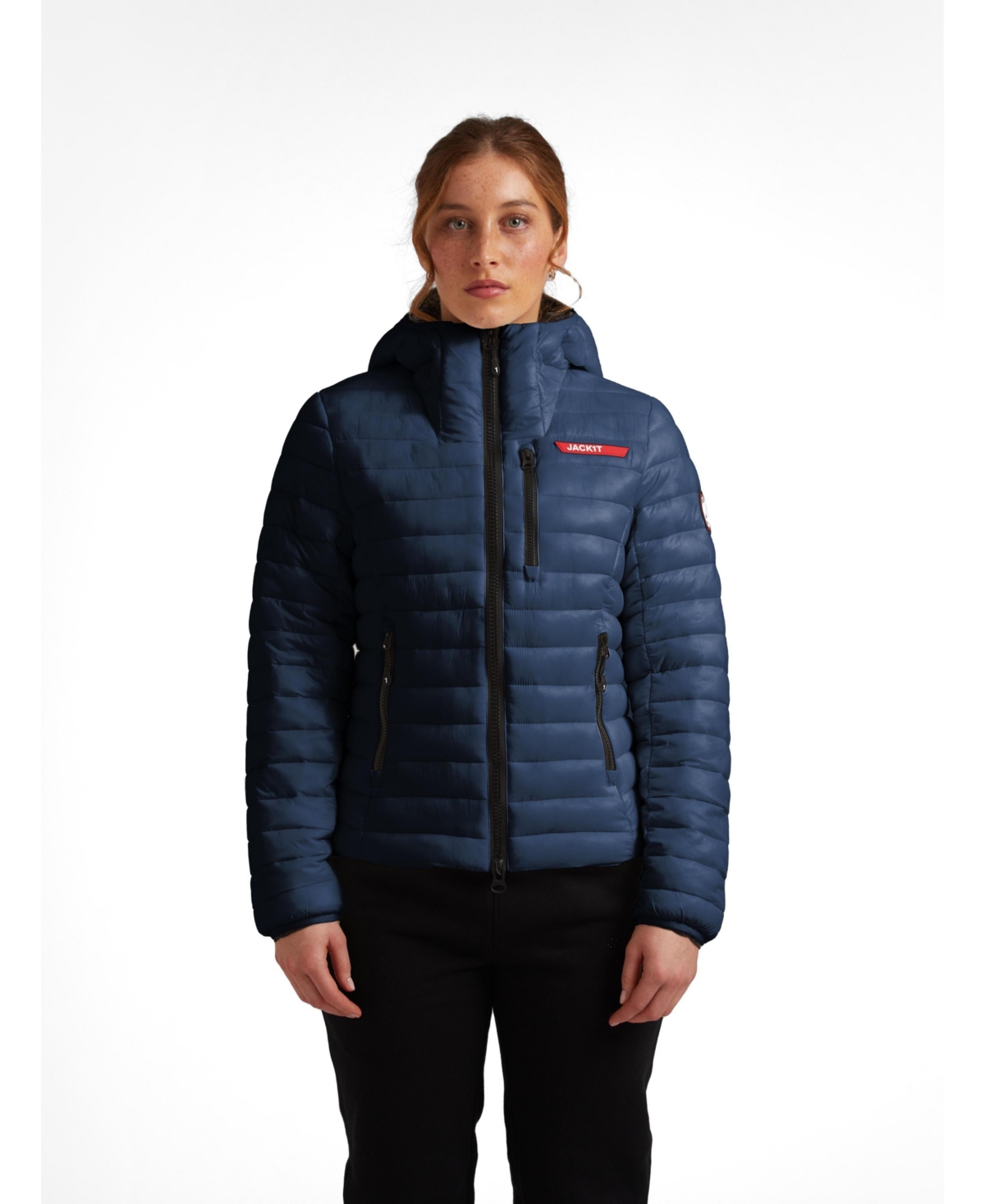 Click here for JACK1T Womens Satell1Te Padded Hooded Jacket - Nav... prices