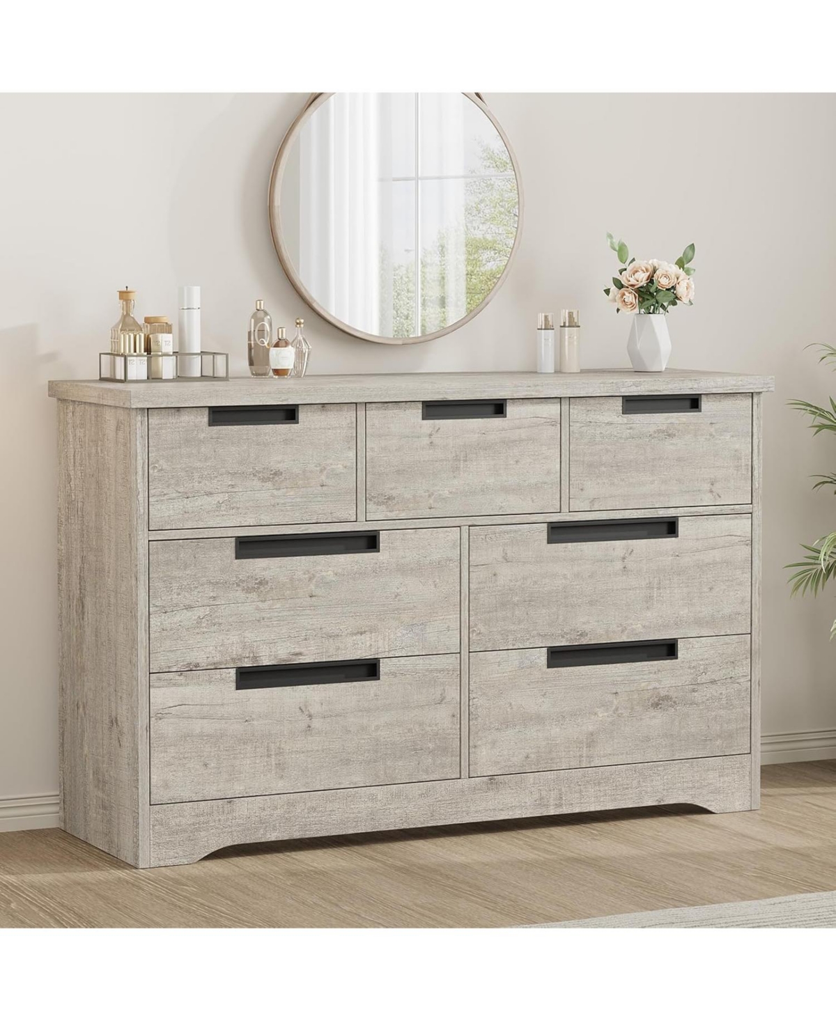 Click here for gaomon 7 Drawer Oak Dresser with Embedded Handles... prices
