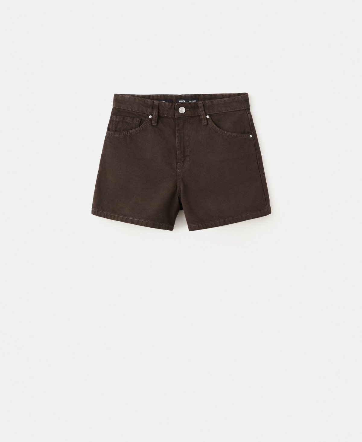 Click here for Mango Womens Straight-Fit Denim Shorts - Chocolate prices