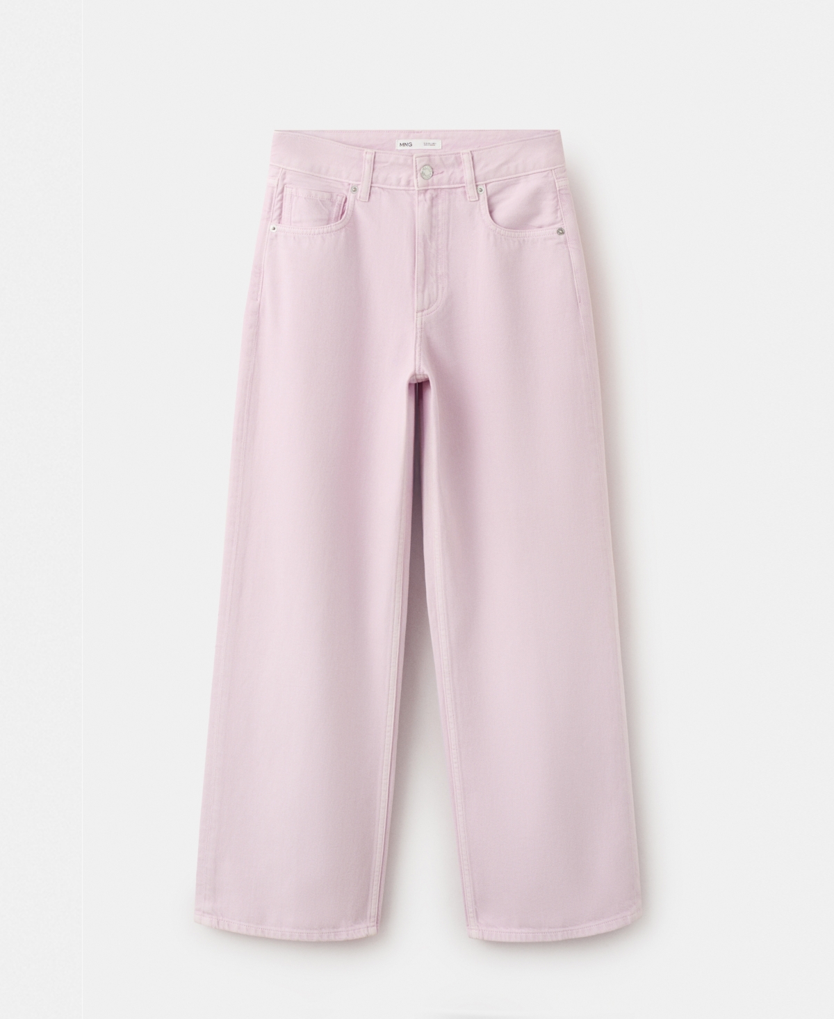 Click here for Mango Womens Straight Low-Waist Jeans - Pink prices
