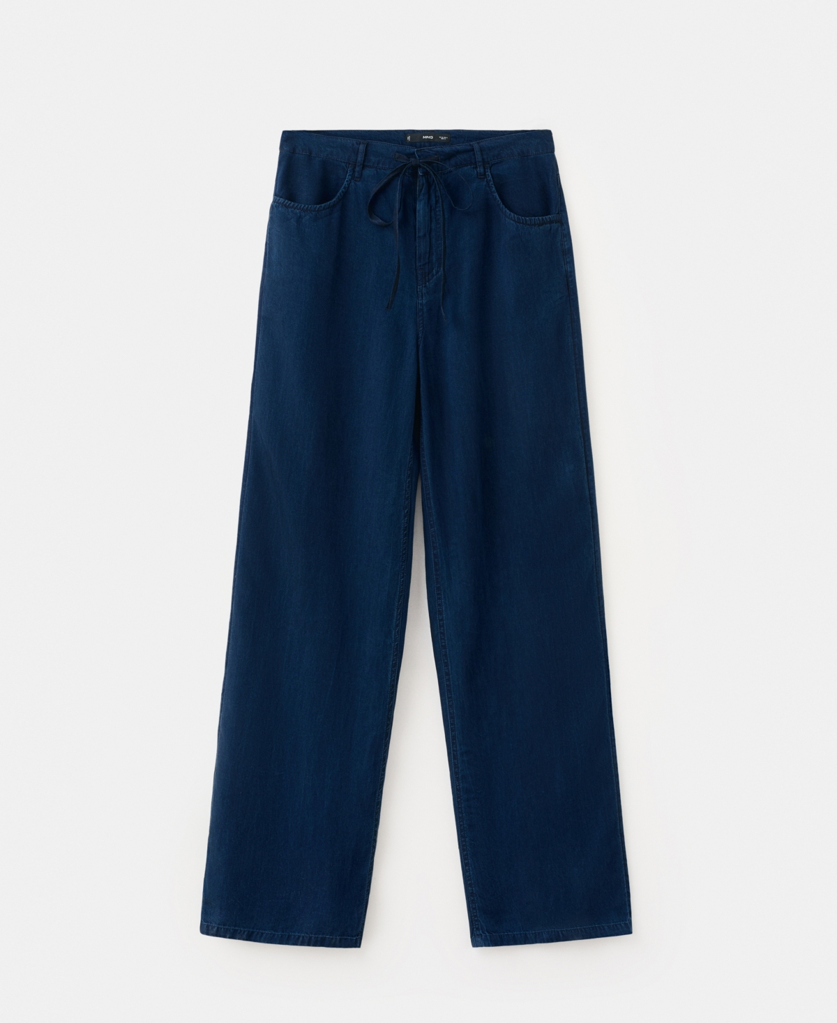 Click here for Mango Womens Bow And Belt Denim Jeans - Dark Blue prices