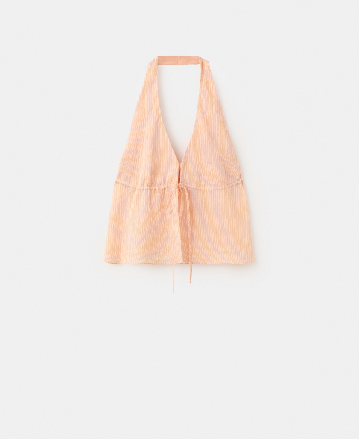 Click here for Mango Womens Striped Lyocell Halter Top - Orange prices