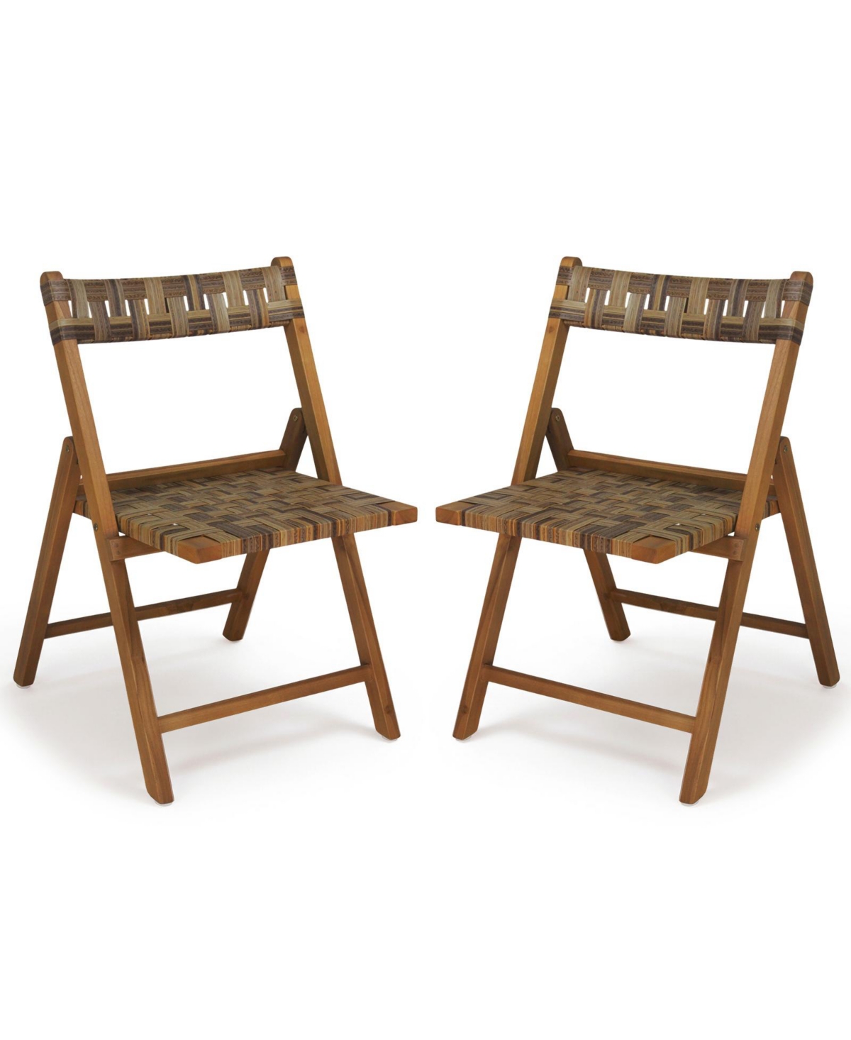 Click here for Gymax Teak Wood Folding Chairs Set of 2 400 Lbs Ou... prices