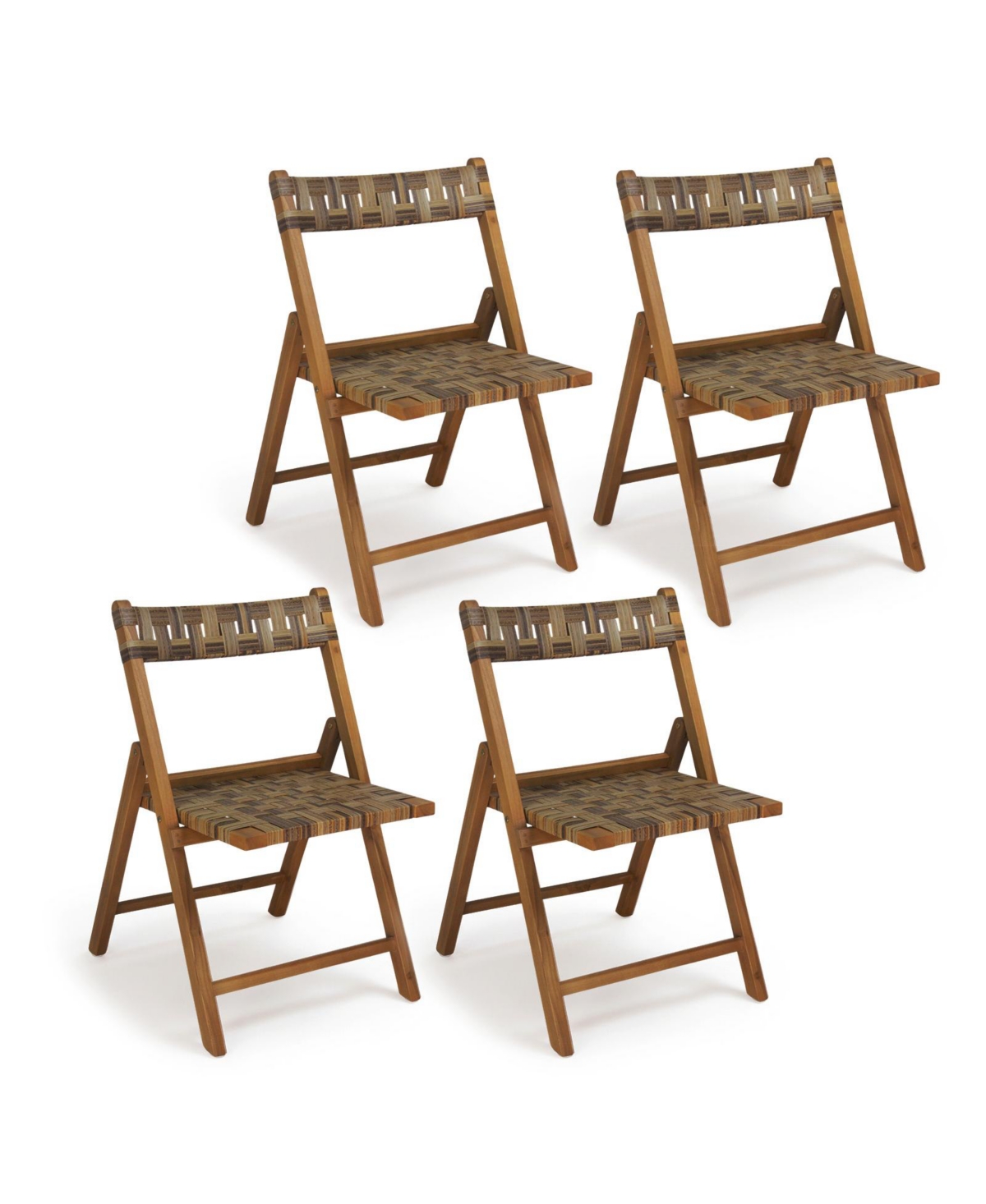 Click here for Gymax Teak Wood Folding Chairs Set of 4 400 Lbs Ou... prices