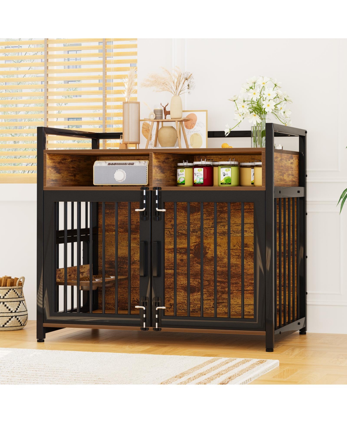 Click here for homfan Heavy Duty Wooden Dog Crate Furniture for L... prices