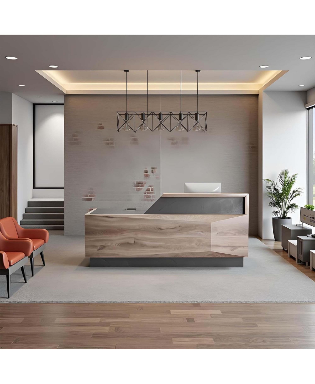 Click here for Logicfox Reception Desk with Drawer Cabinet Comput... prices