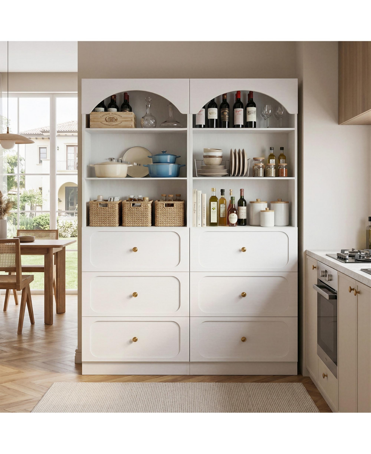 Click here for Aheaplus 2Piece Wooden Pantry Storage Cabinets wit... prices