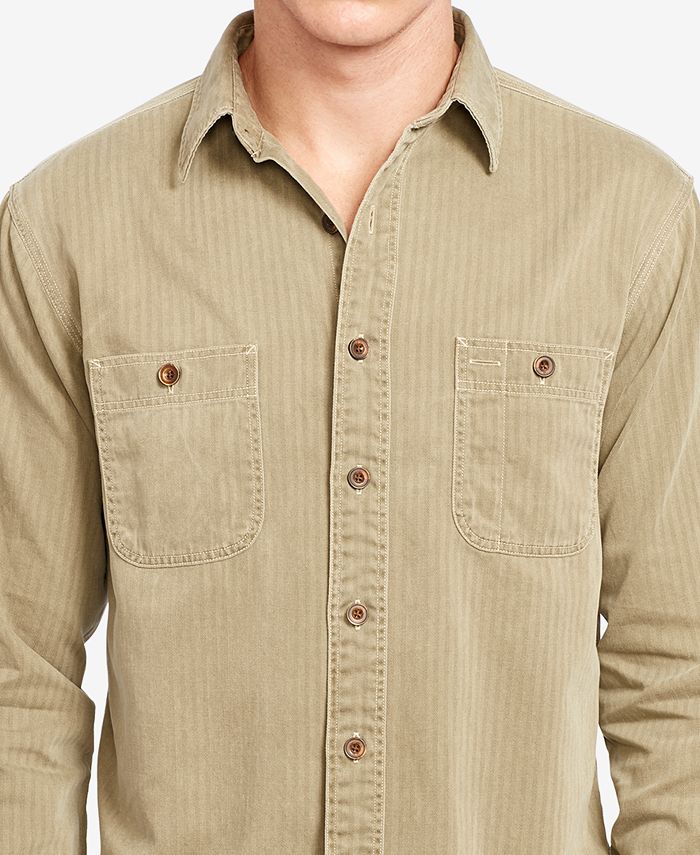 Polo Ralph Lauren Men's Herringbone Workshirt - Macy's
