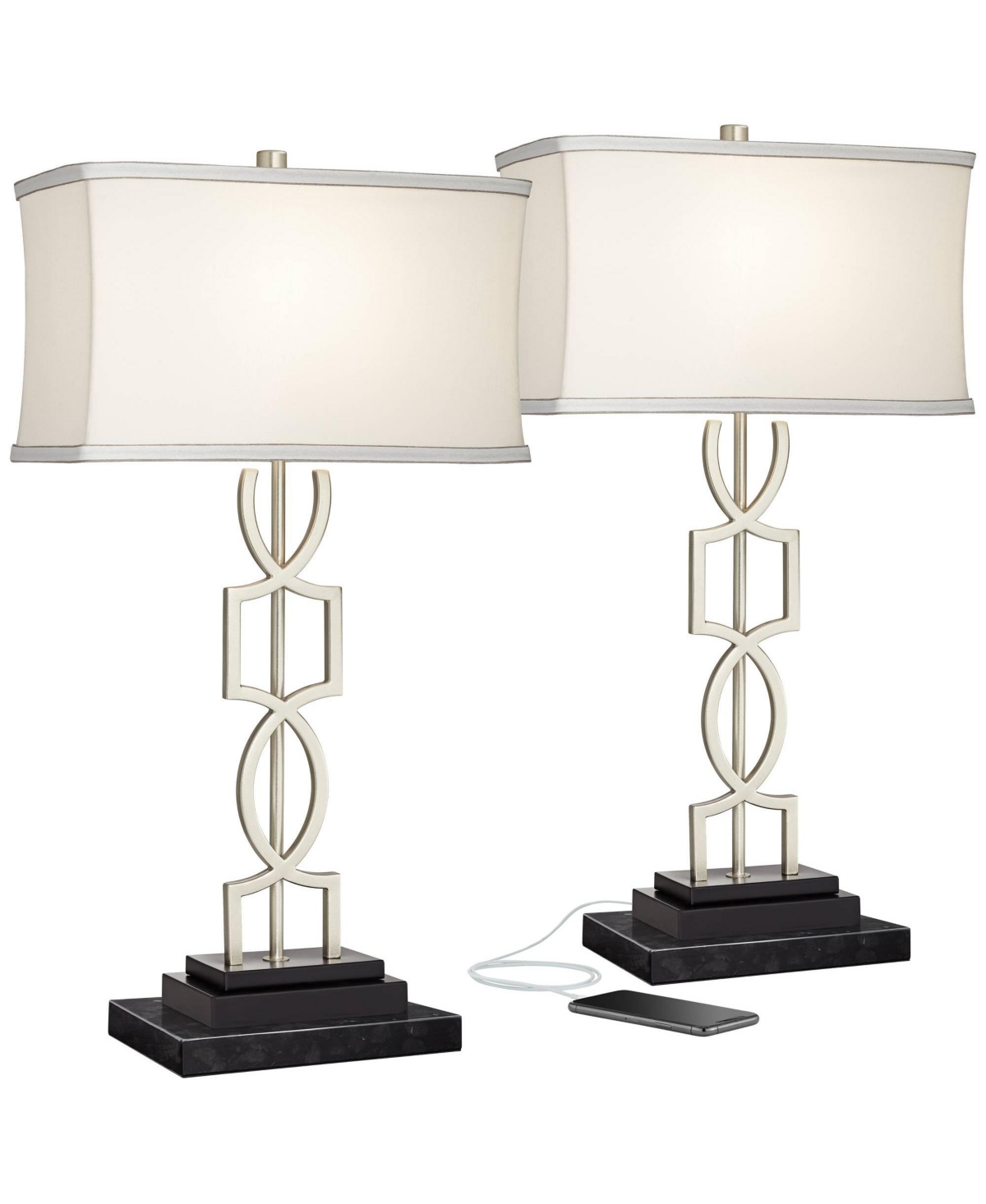 Click here for 360 Lighting Evan Modern Table Lamps Set of 2 with... prices