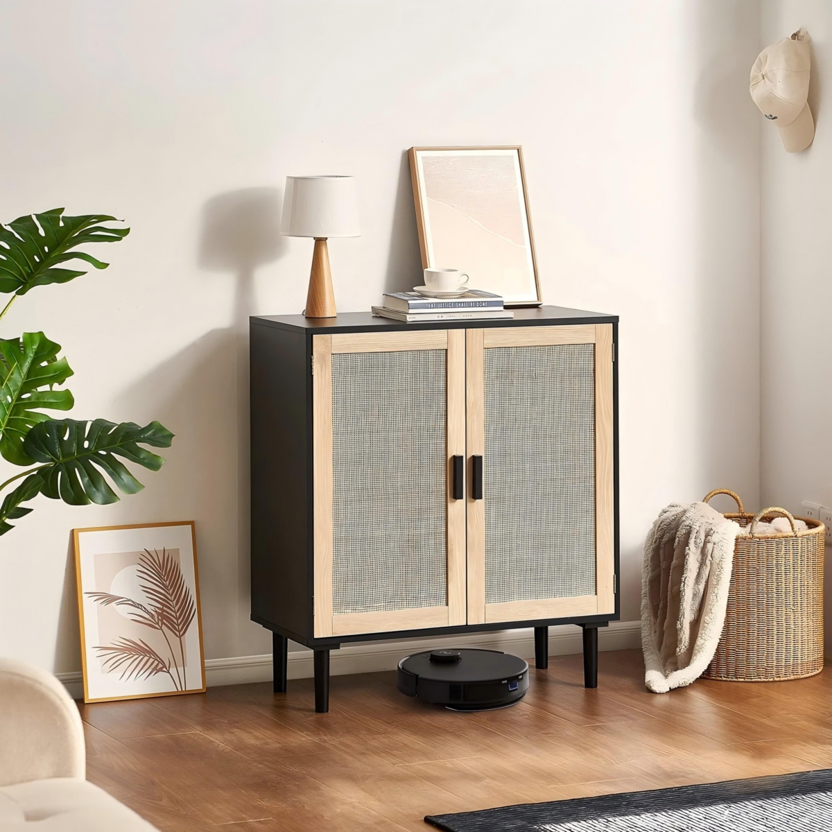 Click here for Sugift Rattan Storage Cabinet with Two Magnetic Do... prices