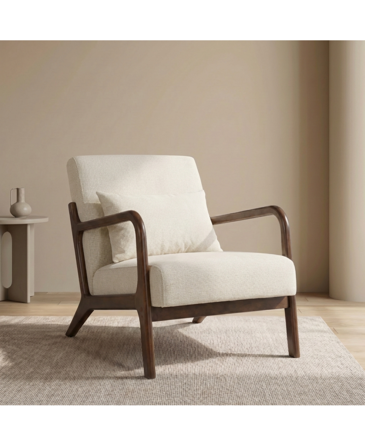Click here for Clihome Mid Century Modern Accent Chair with Wood... prices