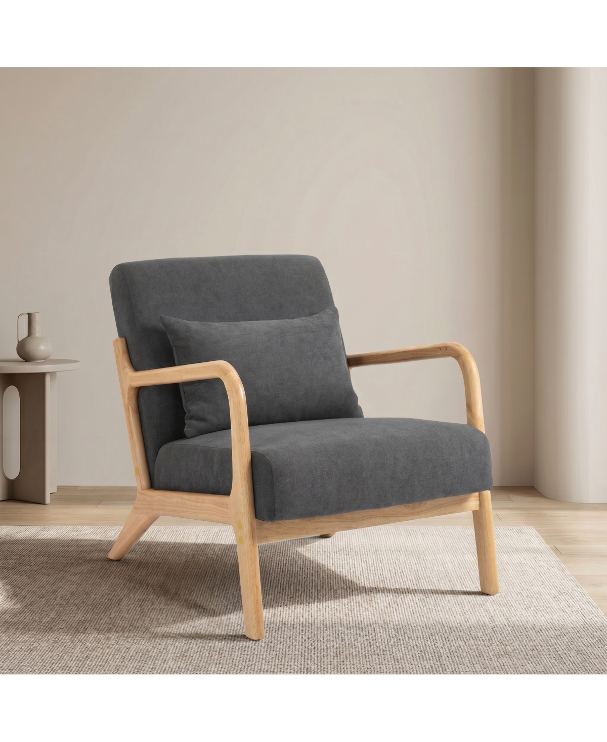 Click here for Clihome Mid Century Modern Accent Chair with Wood... prices