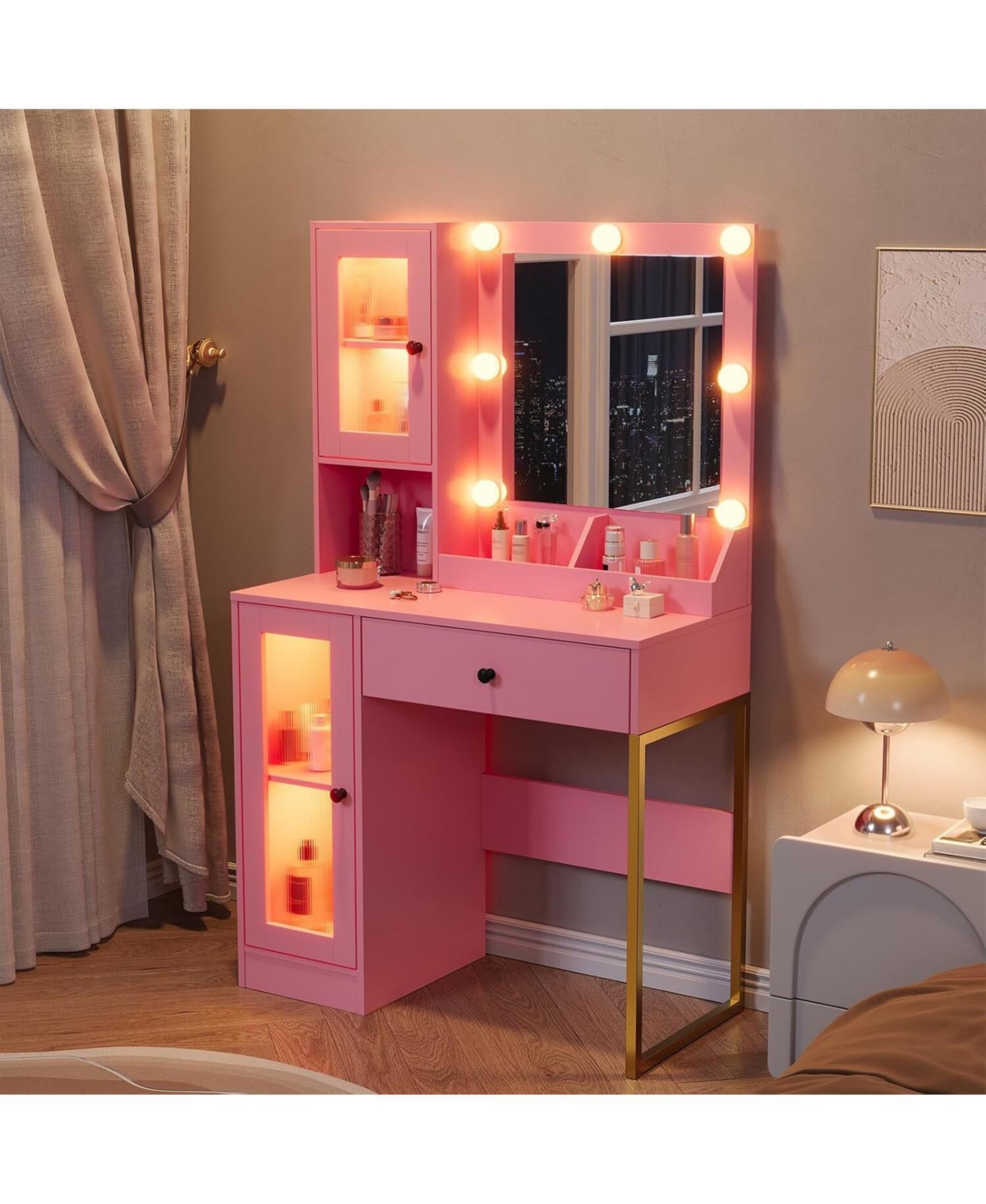 Click here for gaomon Led Lighted Vanity Desk  Makeup Table with... prices