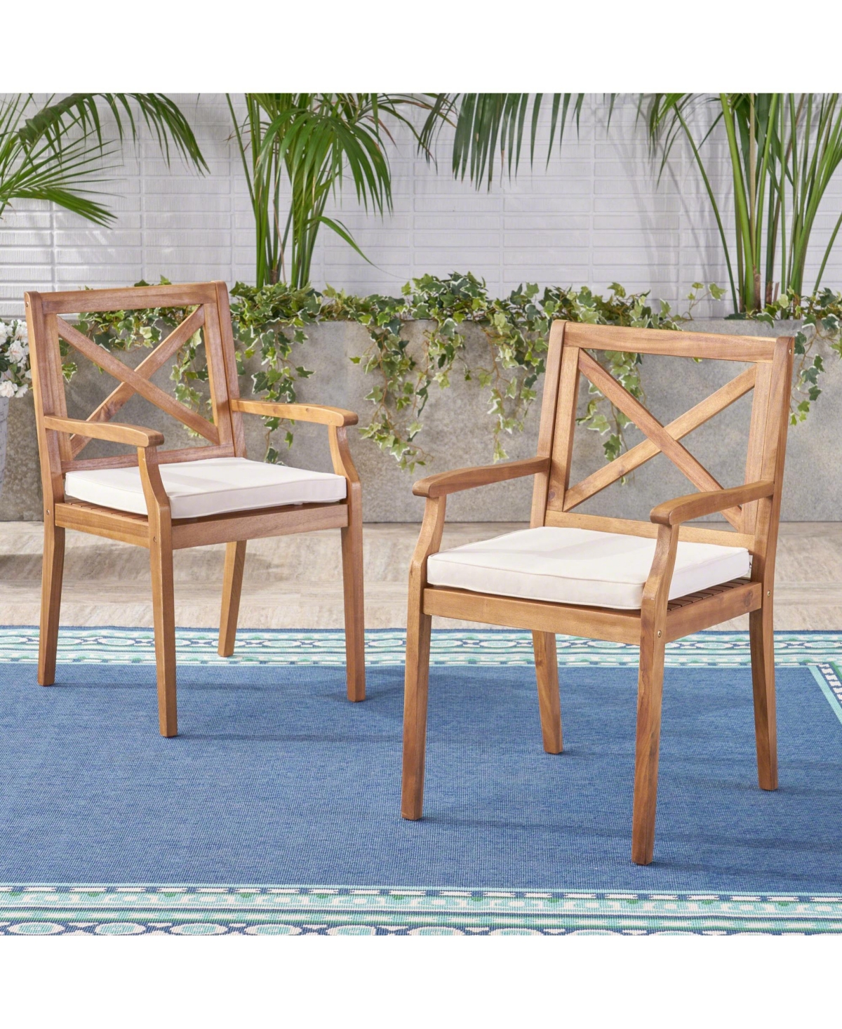 Click here for Clihome 2Pieces Outdoor Dining Chairs with Cushion... prices