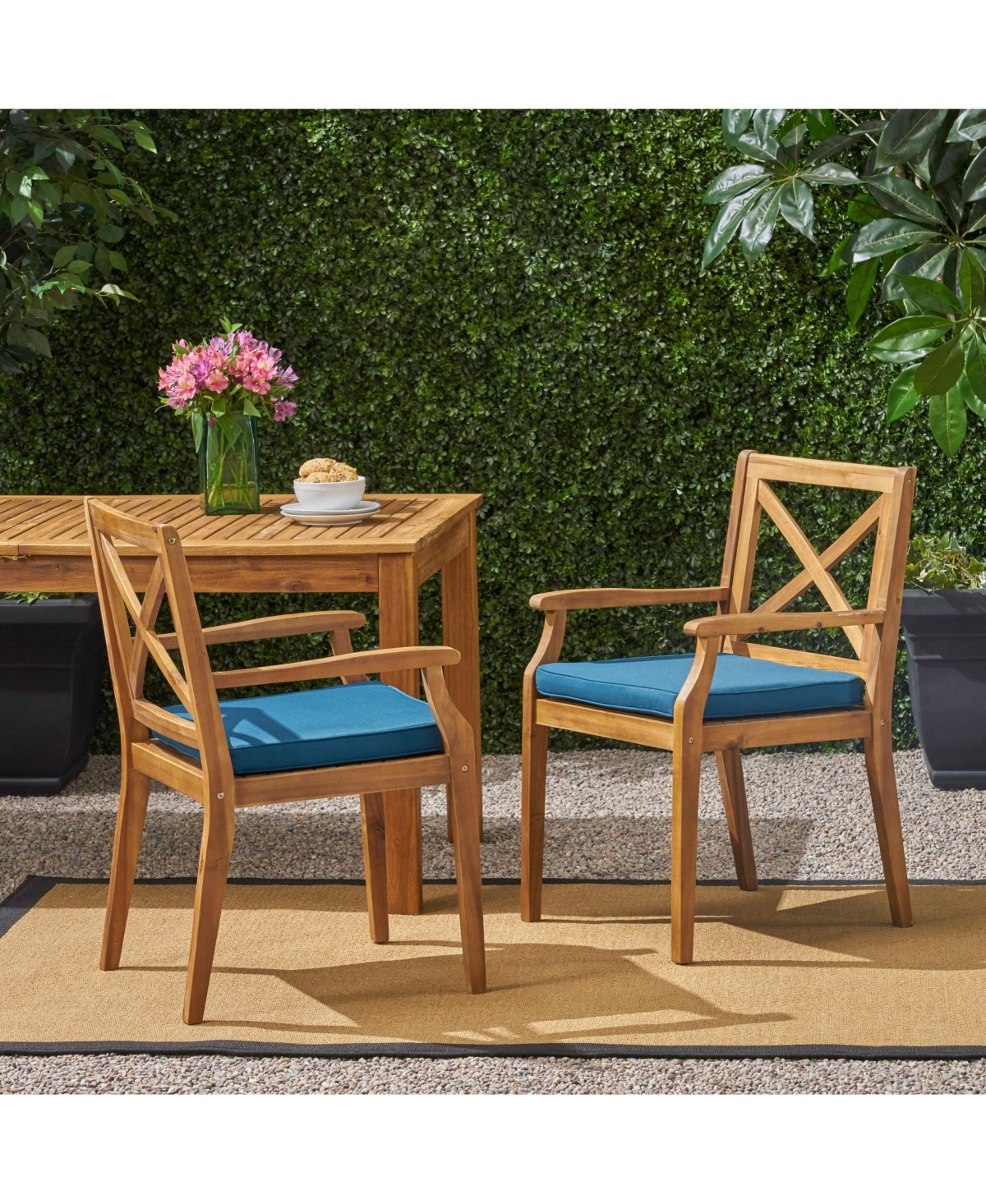 Click here for Clihome 2Pieces Outdoor Dining Chairs with Cushion... prices