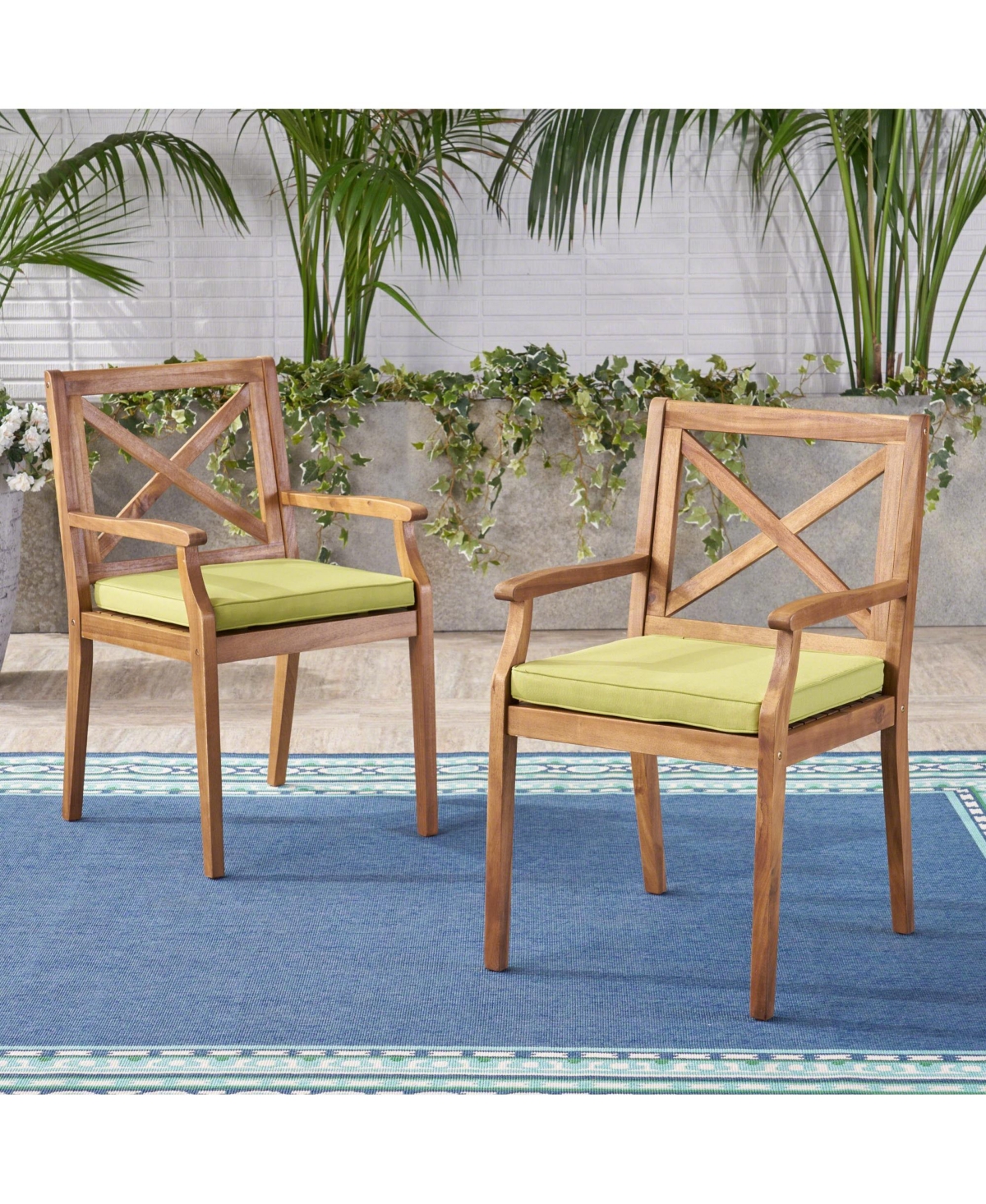Click here for Clihome 2Pieces Outdoor Dining Chairs with Cushion... prices