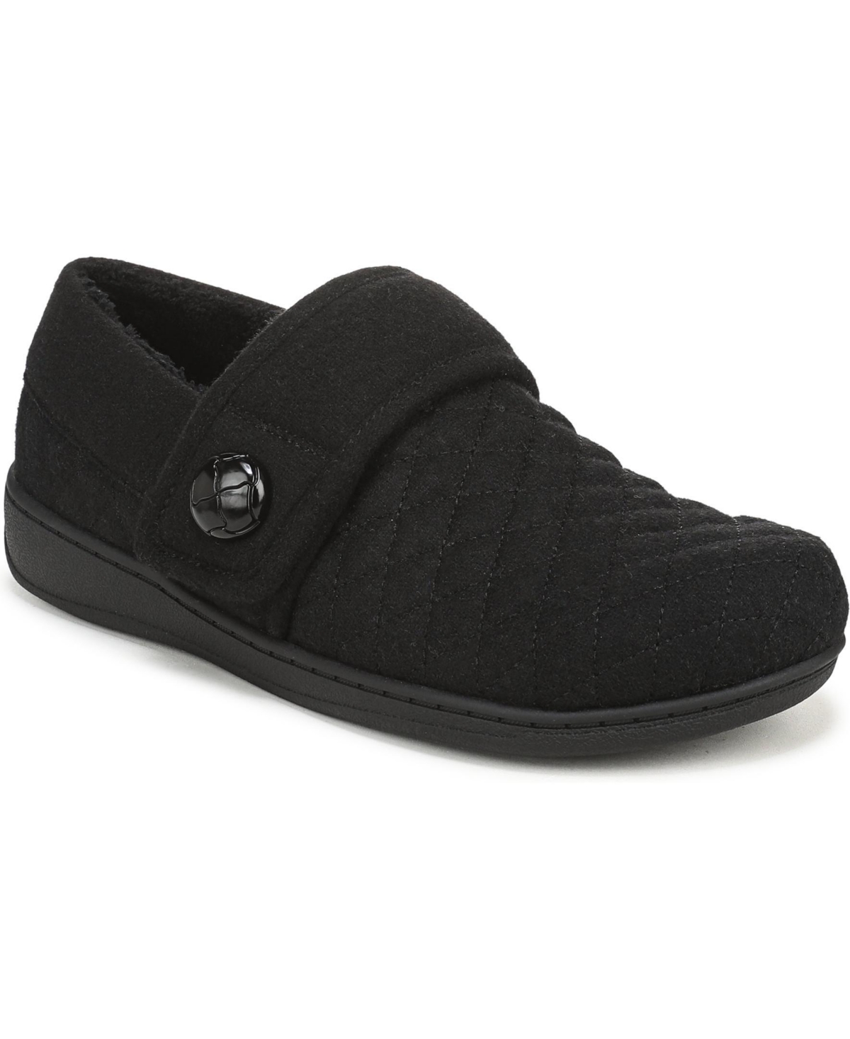 Click here for Vionic Womens Jackie Slip On Slippers - Black flan... prices