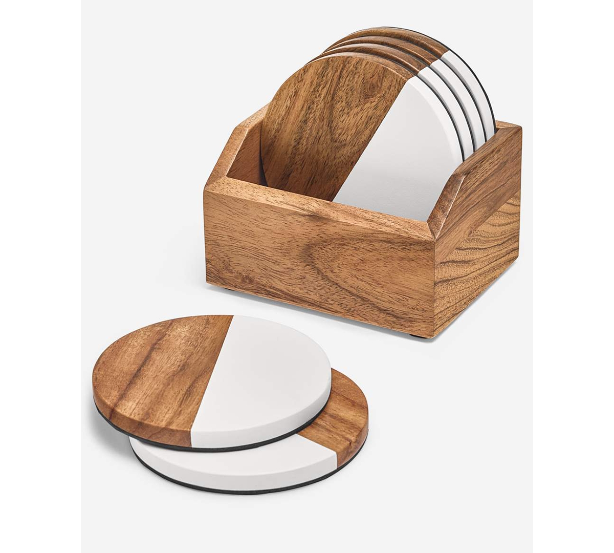 Click here for The Cellar 7-Piece Wooden Coasters & Holder  Macys... prices
