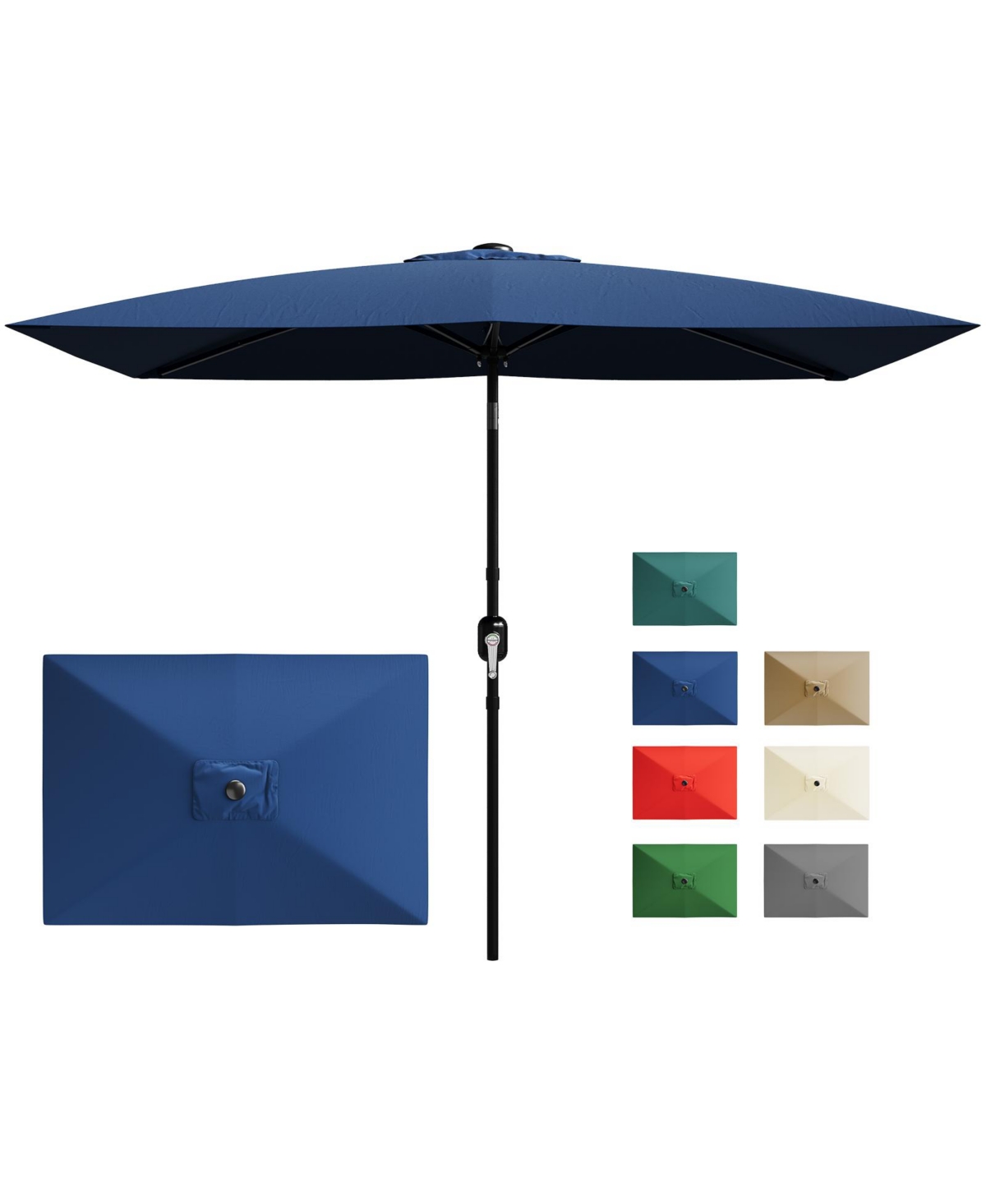 Click here for homfan Rectangular Patio Umbrella with Sun Protect... prices