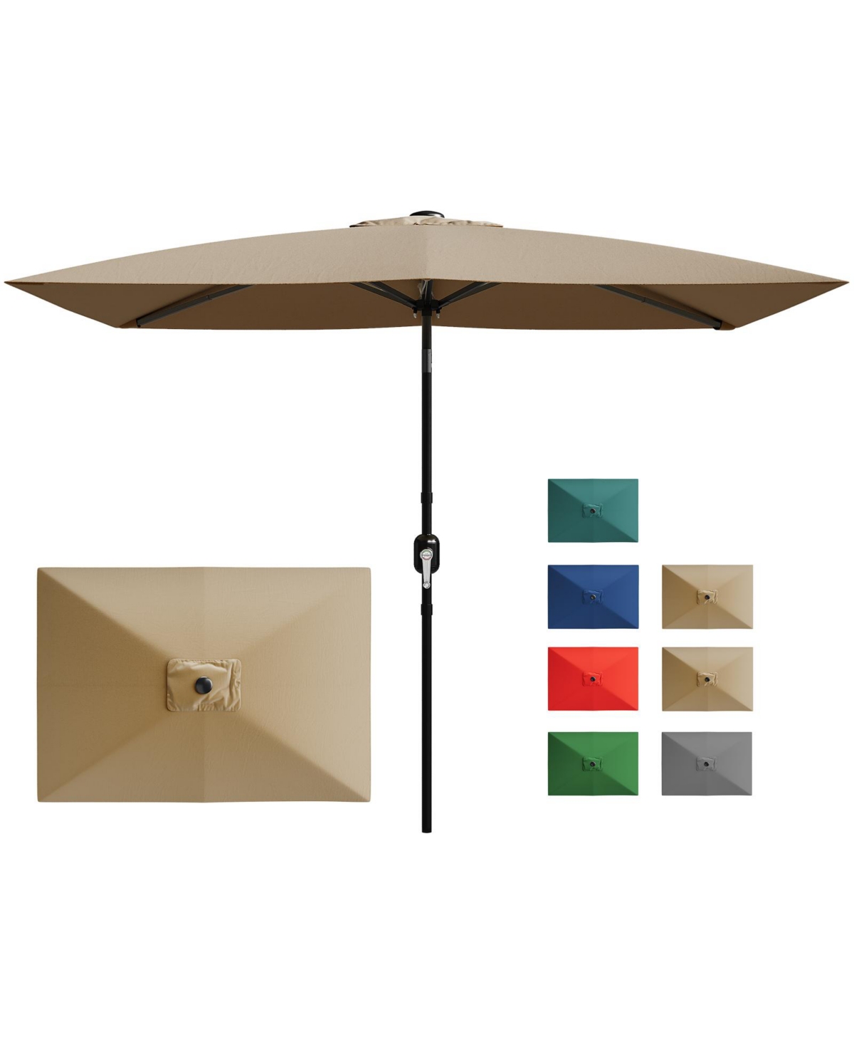 Click here for homfan Rectangular Patio Umbrella with Sun Protect... prices