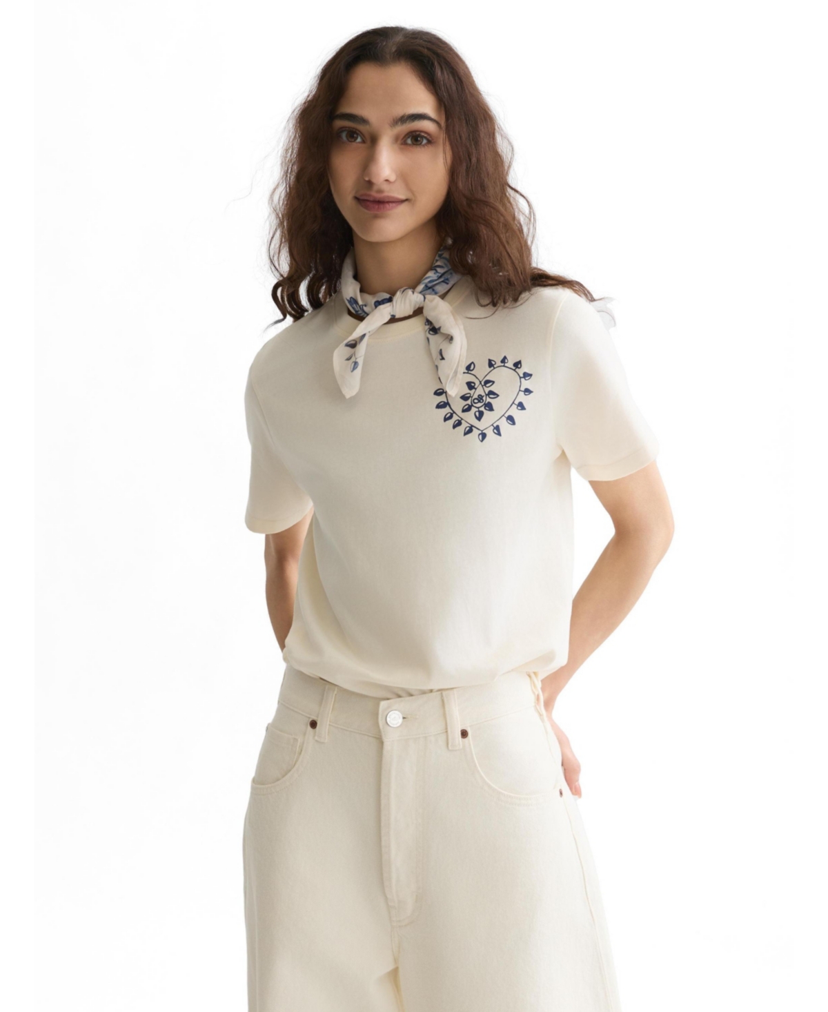 Click here for Scotch & Soda Womens Chest Artwork Regular-Fit T-S... prices