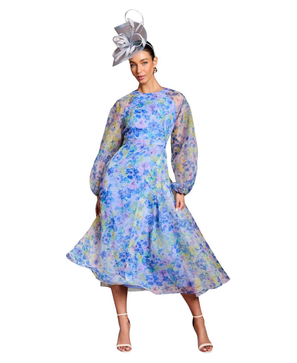 Click here for Coast Womens Organza Floral Puff Sleeve Midi Dress... prices