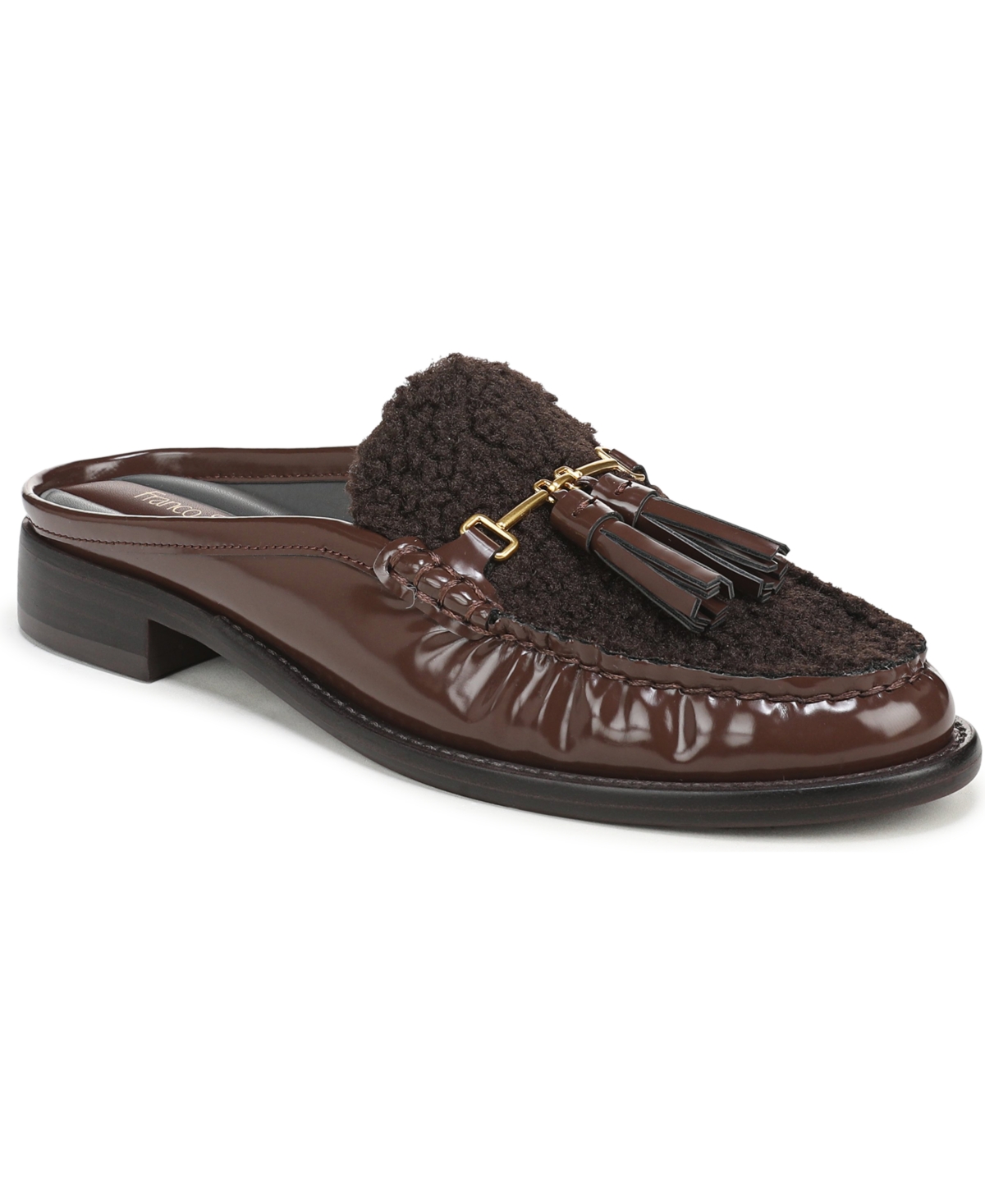 Click here for Franco Sarto Womens Callen Almond Toe Mules - Brow... prices