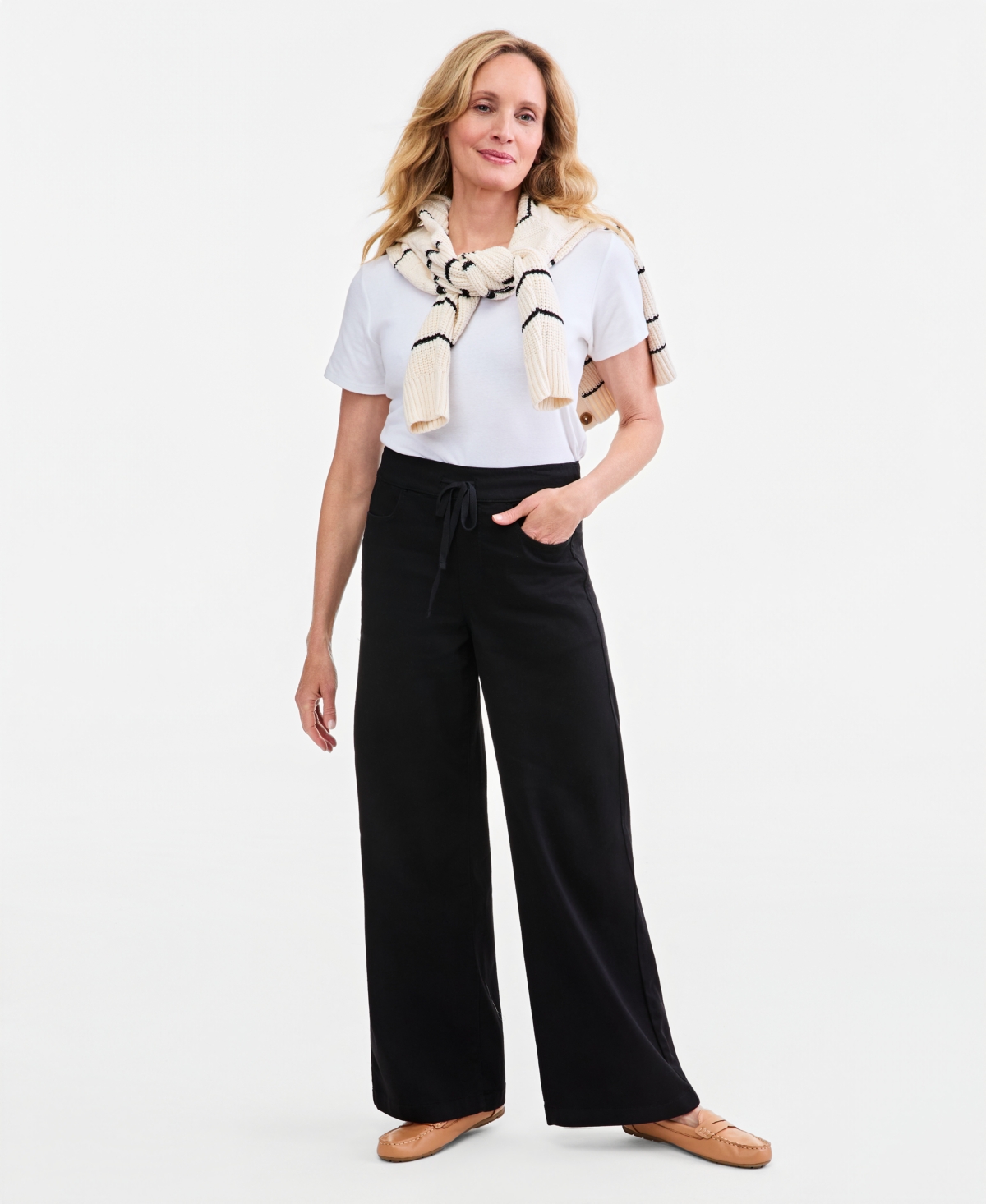 Click here for Style & Co Womens Knit High-Rise Wide-Leg Pull-On... prices