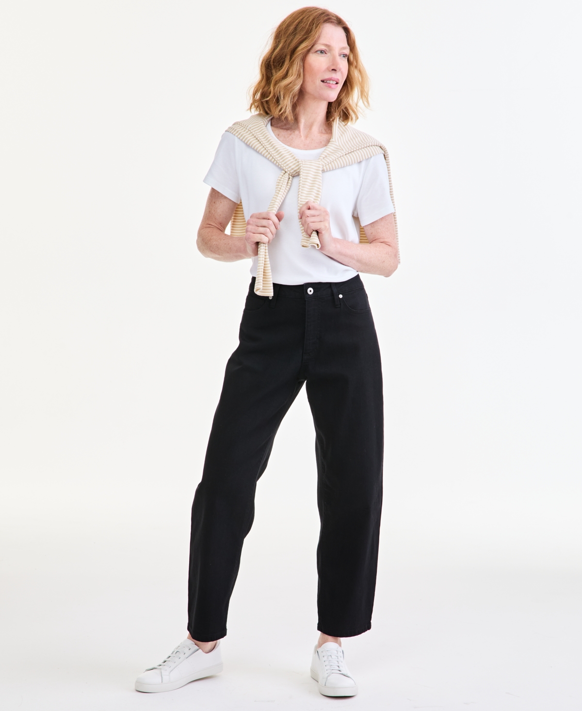 Click here for Style & Co Womens High-Rise Barrel Relaxed Fit Jea... prices