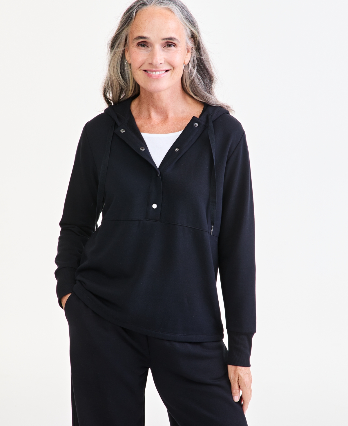 Click here for Style & Co Petite Long-Sleeve Snap Hoodie  Macys E... prices