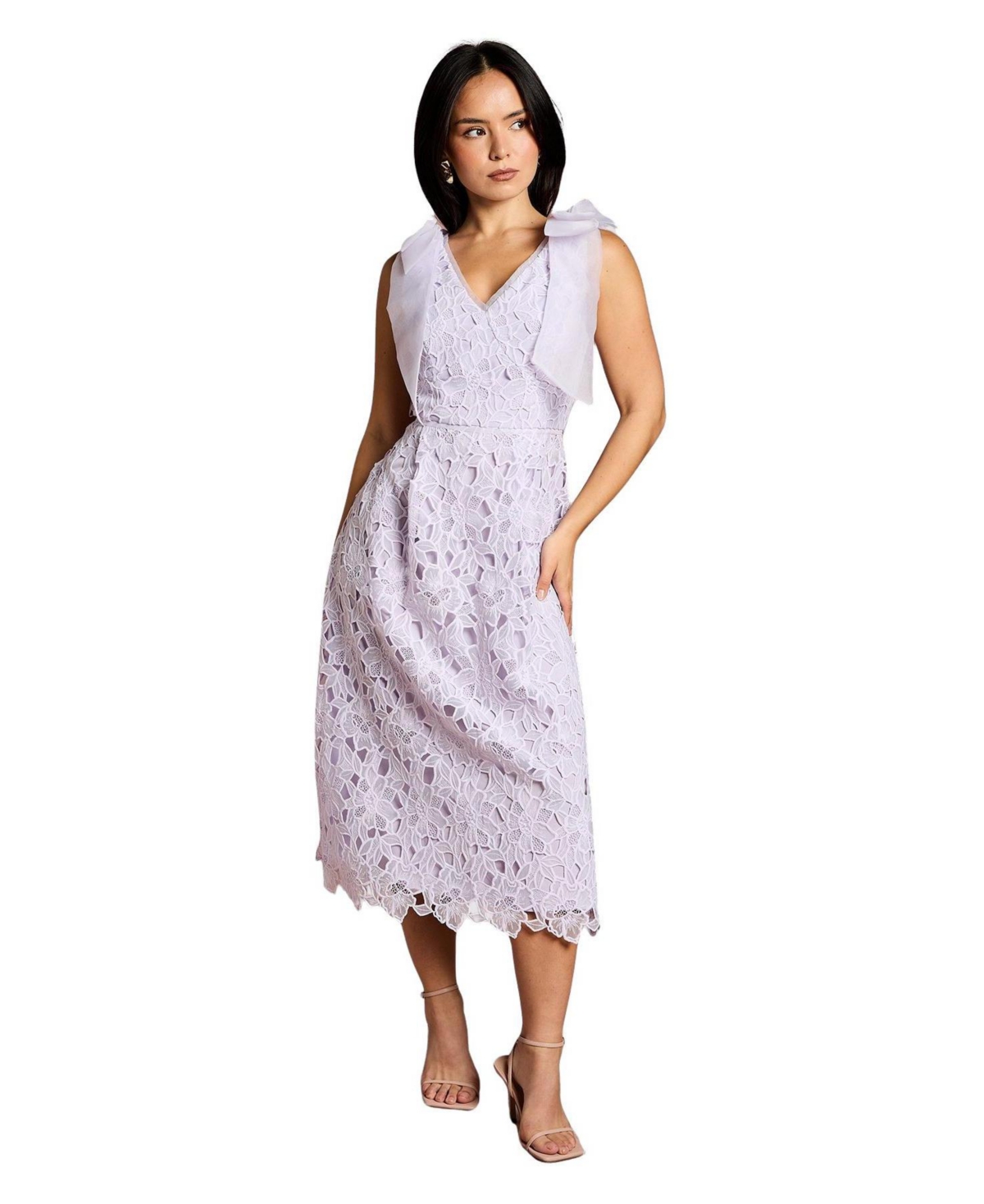 Click here for Coast Womens Bow Detail Sleeveless Midi Dress - Li... prices