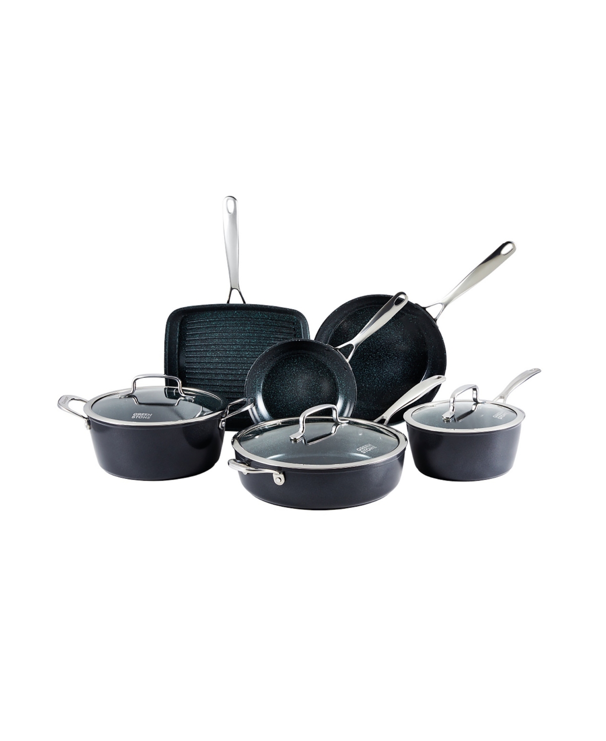 Click here for Cuisine::pro Green Stone Aluminum 9-Piece Cookware... prices