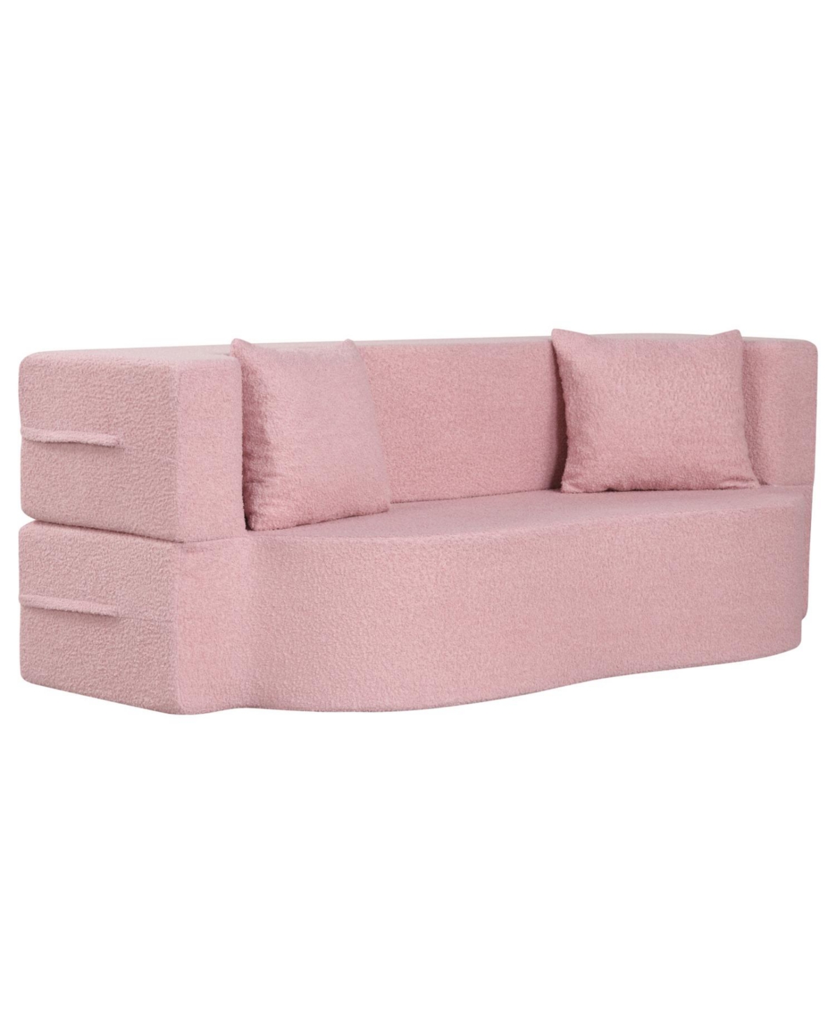 Click here for Slickblue 2-in-1 Floor Sofa Bed with Teddy Fleece... prices