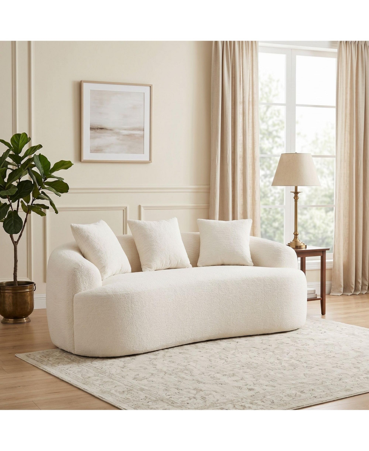Click here for Sailvan Curved Loveseat No-Assembly Chenille Sofa... prices