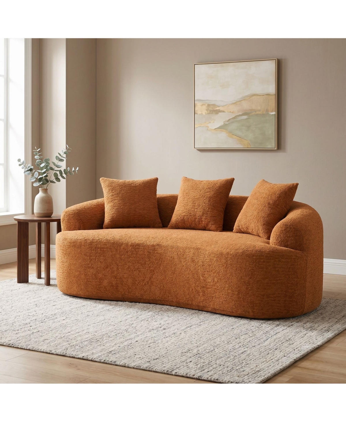 Click here for Sailvan Curved Loveseat No-Assembly Chenille Sofa... prices