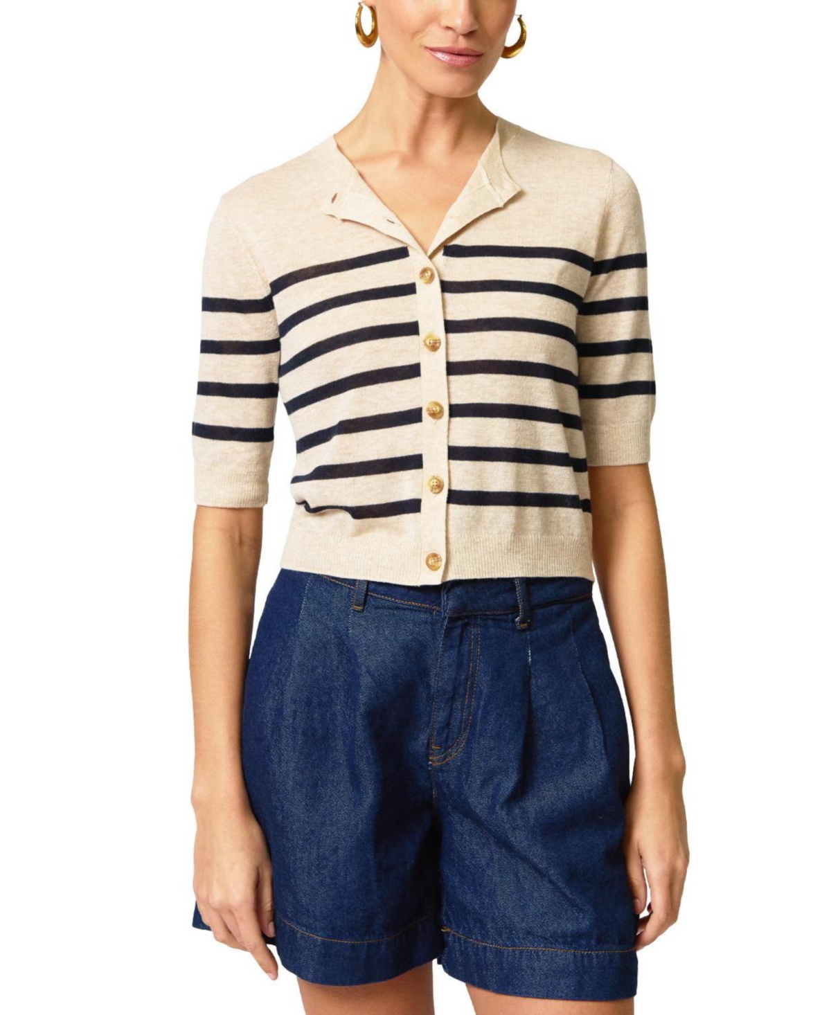Click here for Central Park West Womens Marlon Striped Sheer Card... prices