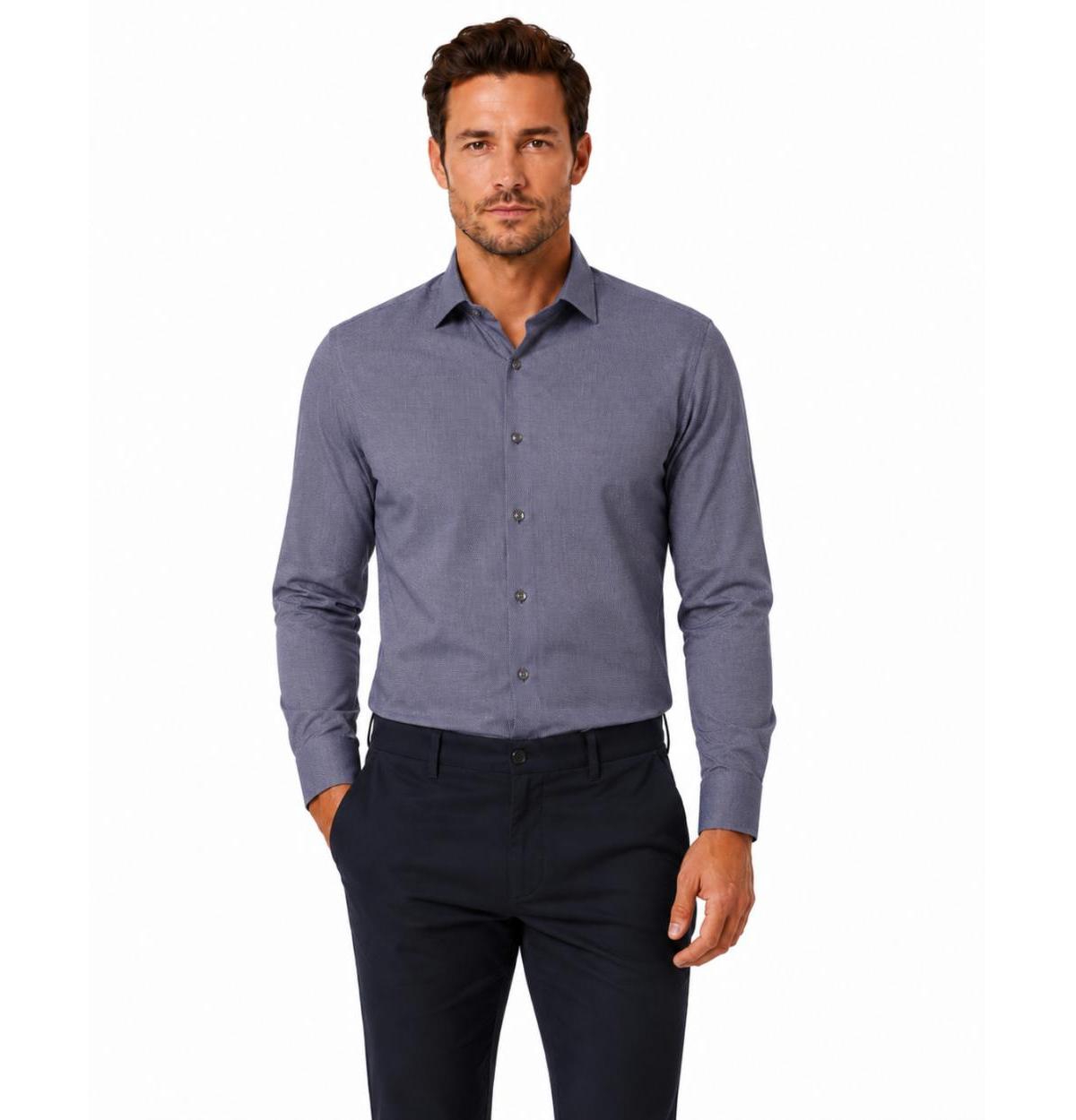 Click here for Elie Balleh Mens Slim Fit Button-Down Shirt - Navy prices