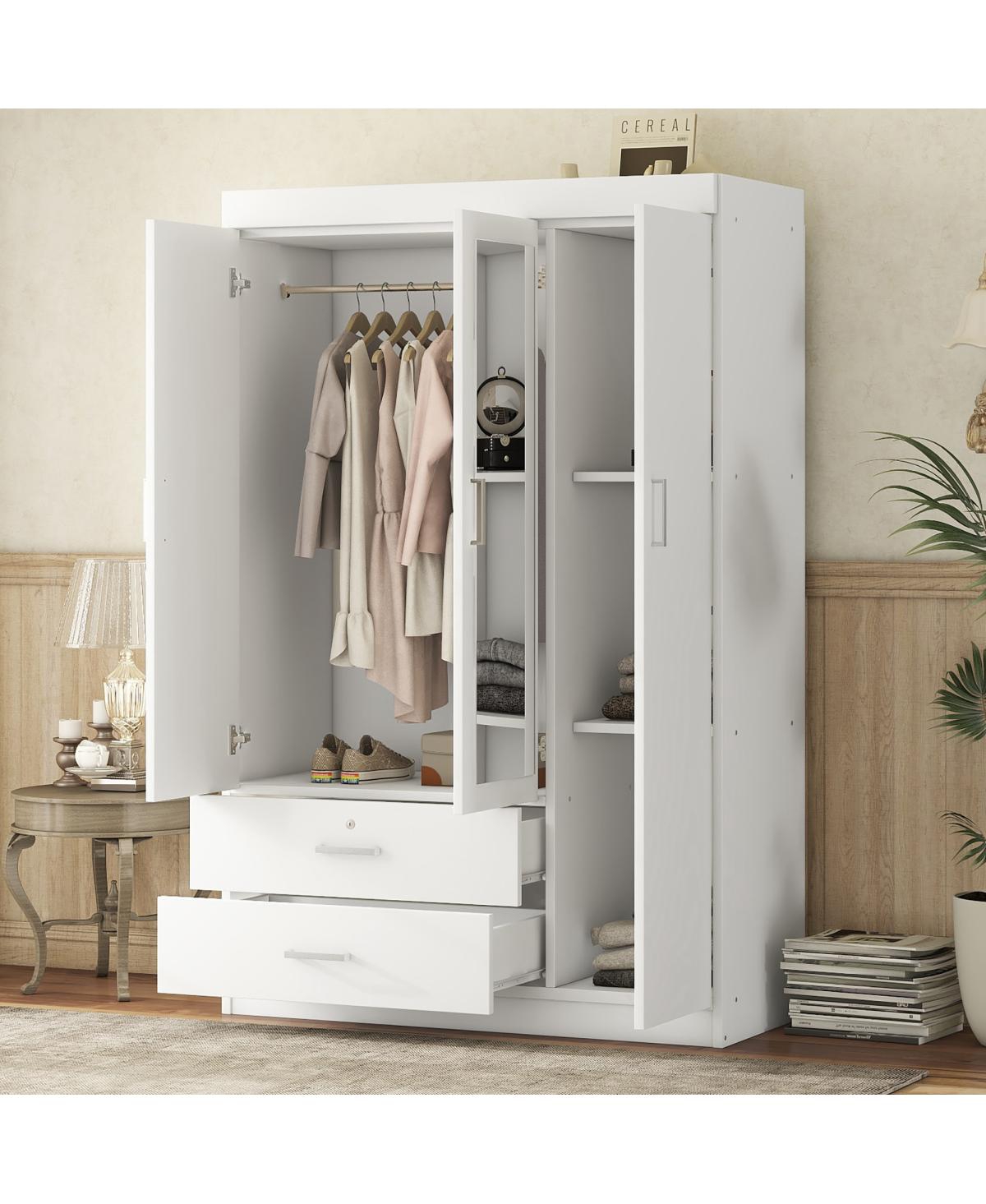 Click here for Streamdale Furniture 3-Door Wardrobe with Full-Len... prices
