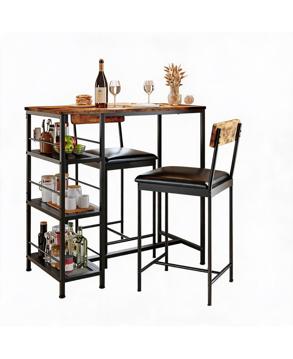 Click here for homfan 3-Piece Industrial Style Counter Height Din... prices