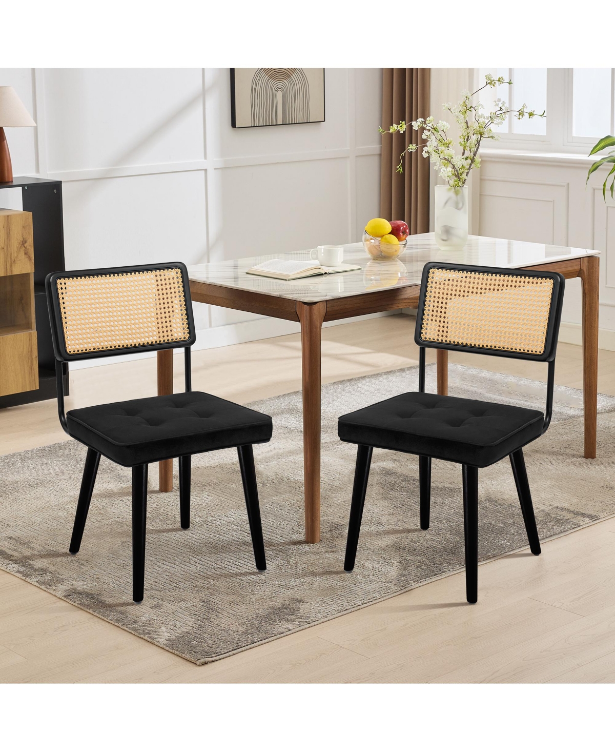 Click here for homfan Set of 2 Mid-Century Modern Dining Chairs -... prices