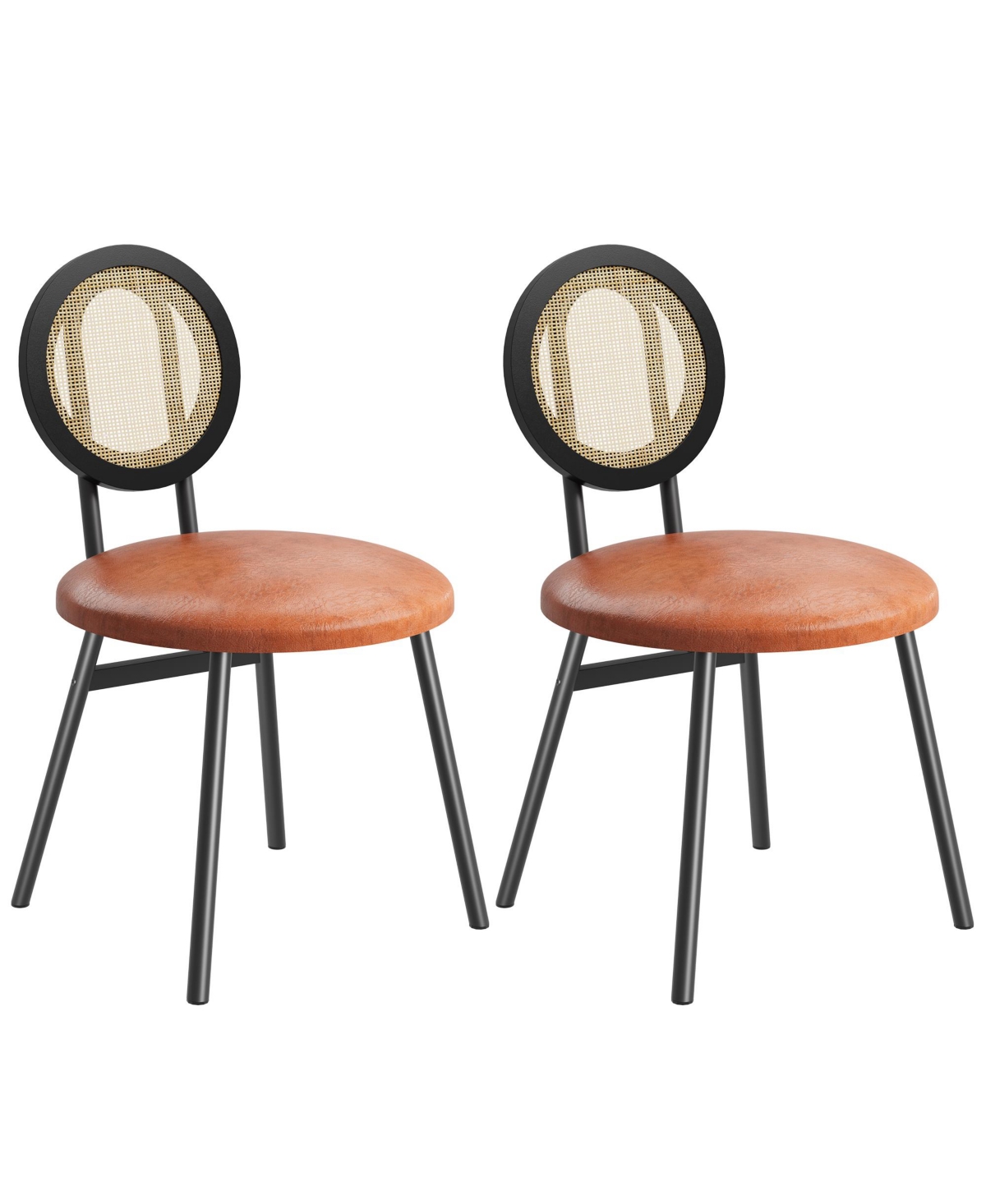 Click here for homfan 2-Pack Modern Upholstered Rattan Dining Cha... prices
